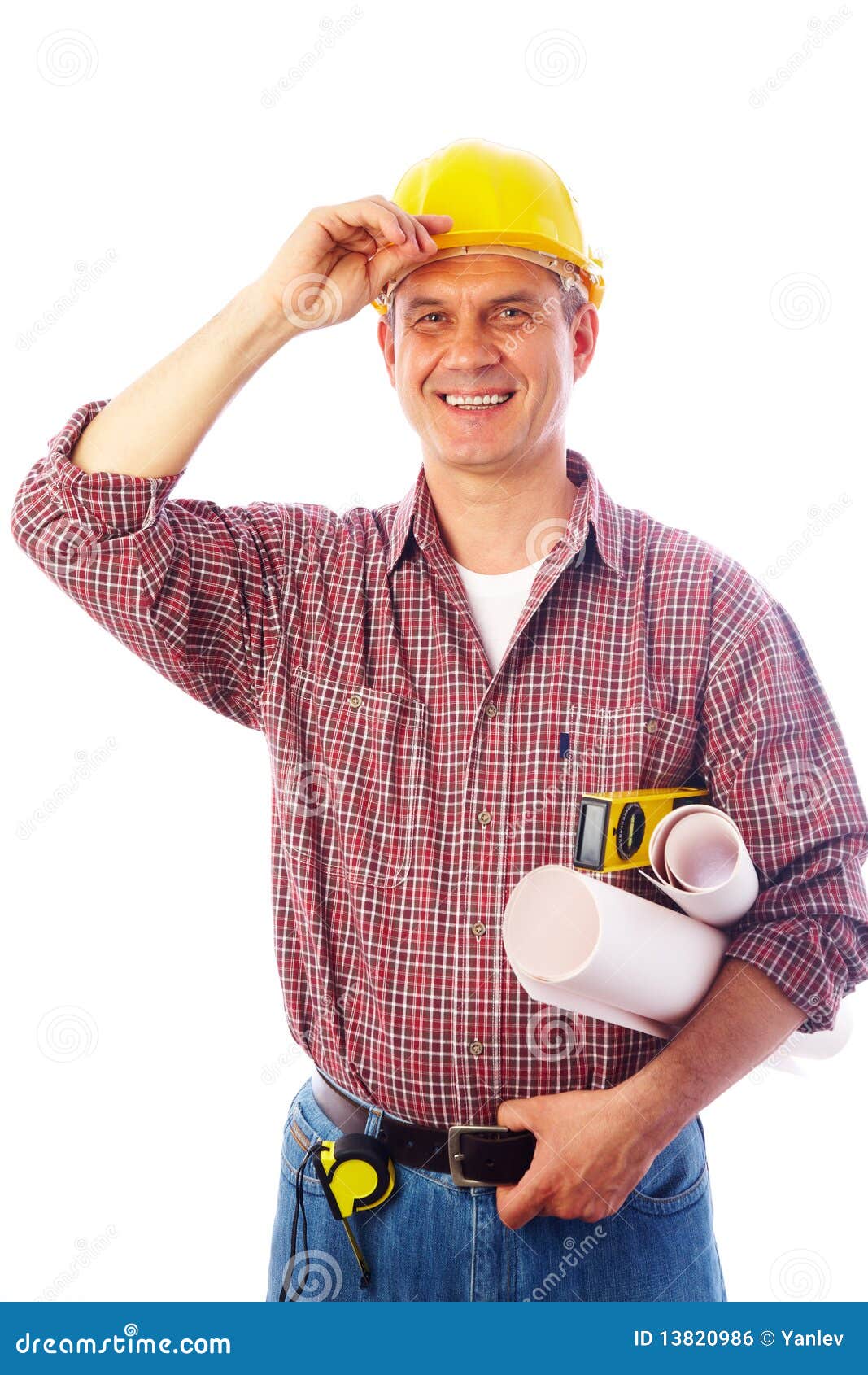 Construction Smiling into the Camera Stock Photo - Image of helmet ...