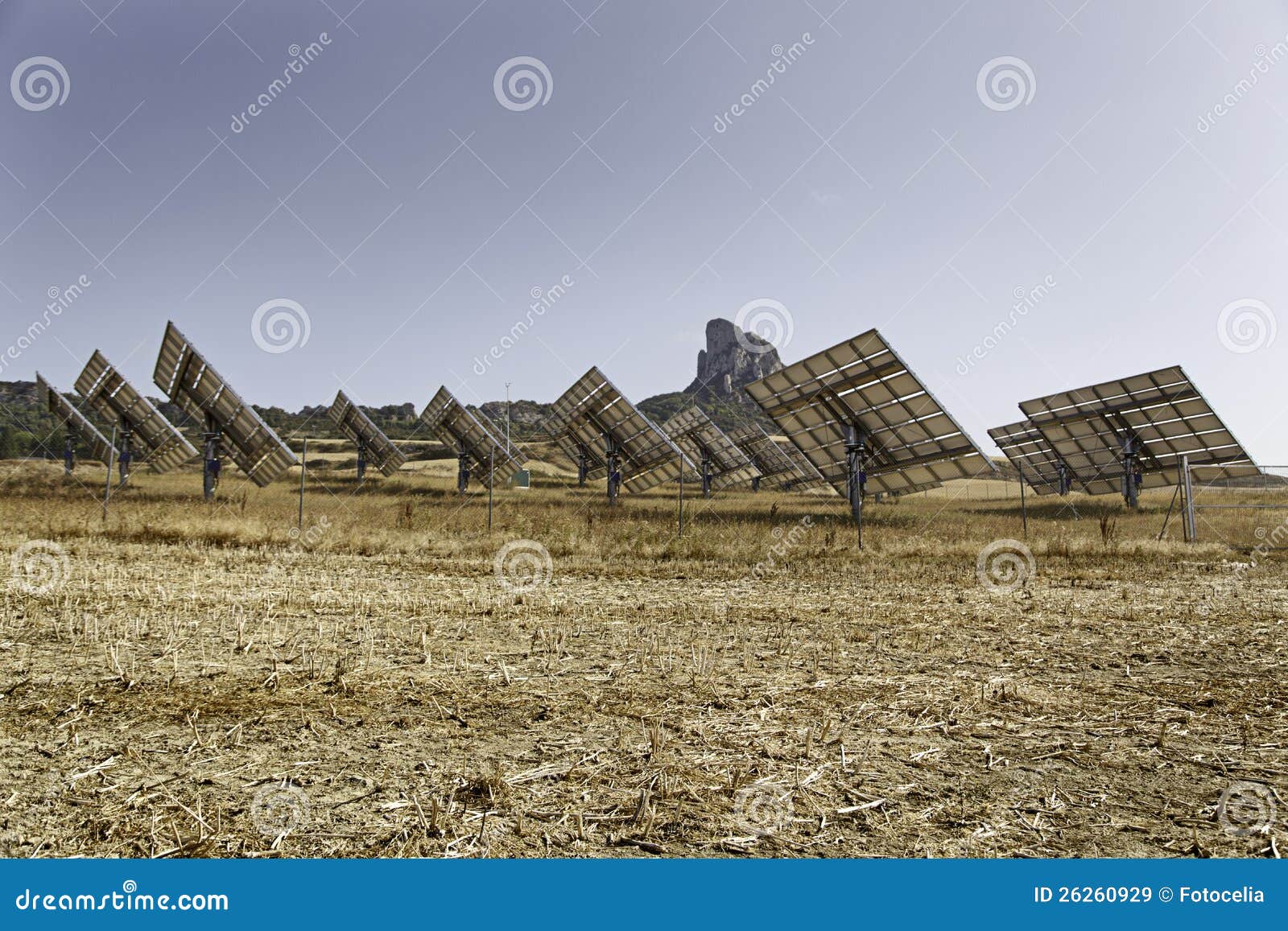 Construction of Solar Energy on Field Stock Image - Image of mountain ...