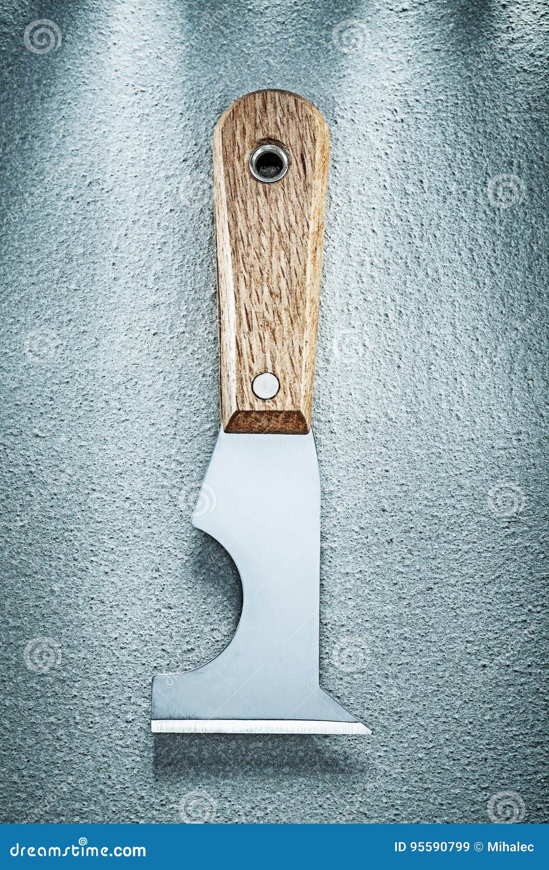 Construction Spatula on Concrete Surface Directly Above Building Stock ...