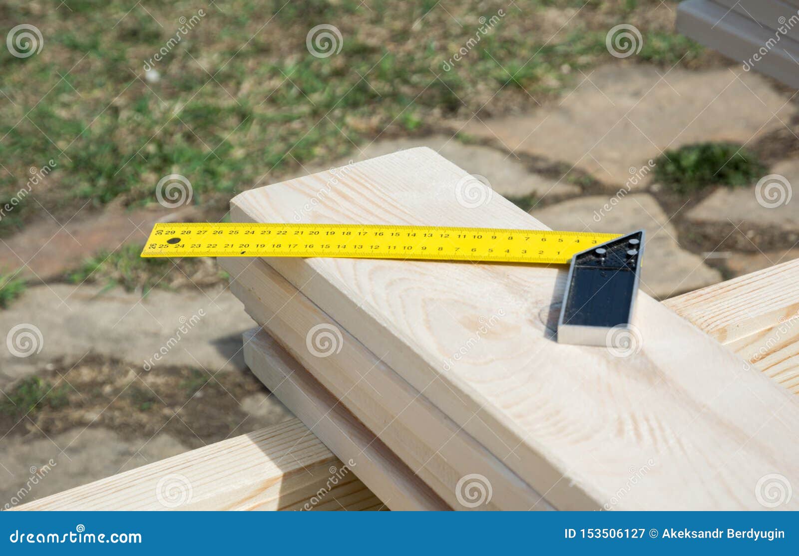 Construction Square Lies on the Boards Stock Image - Image of home ...
