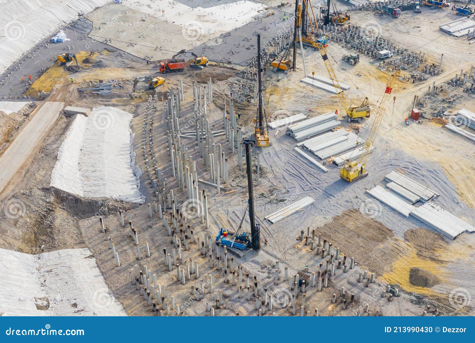 Construction of a Stadium, Exhibition Complex, Arena. Heavy Machines ...