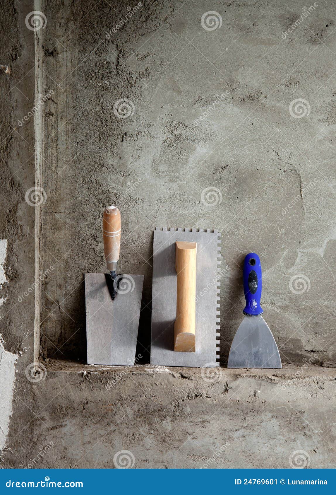 Construction Stainless Steel Trowel Tools and Spatula Stock Image ...