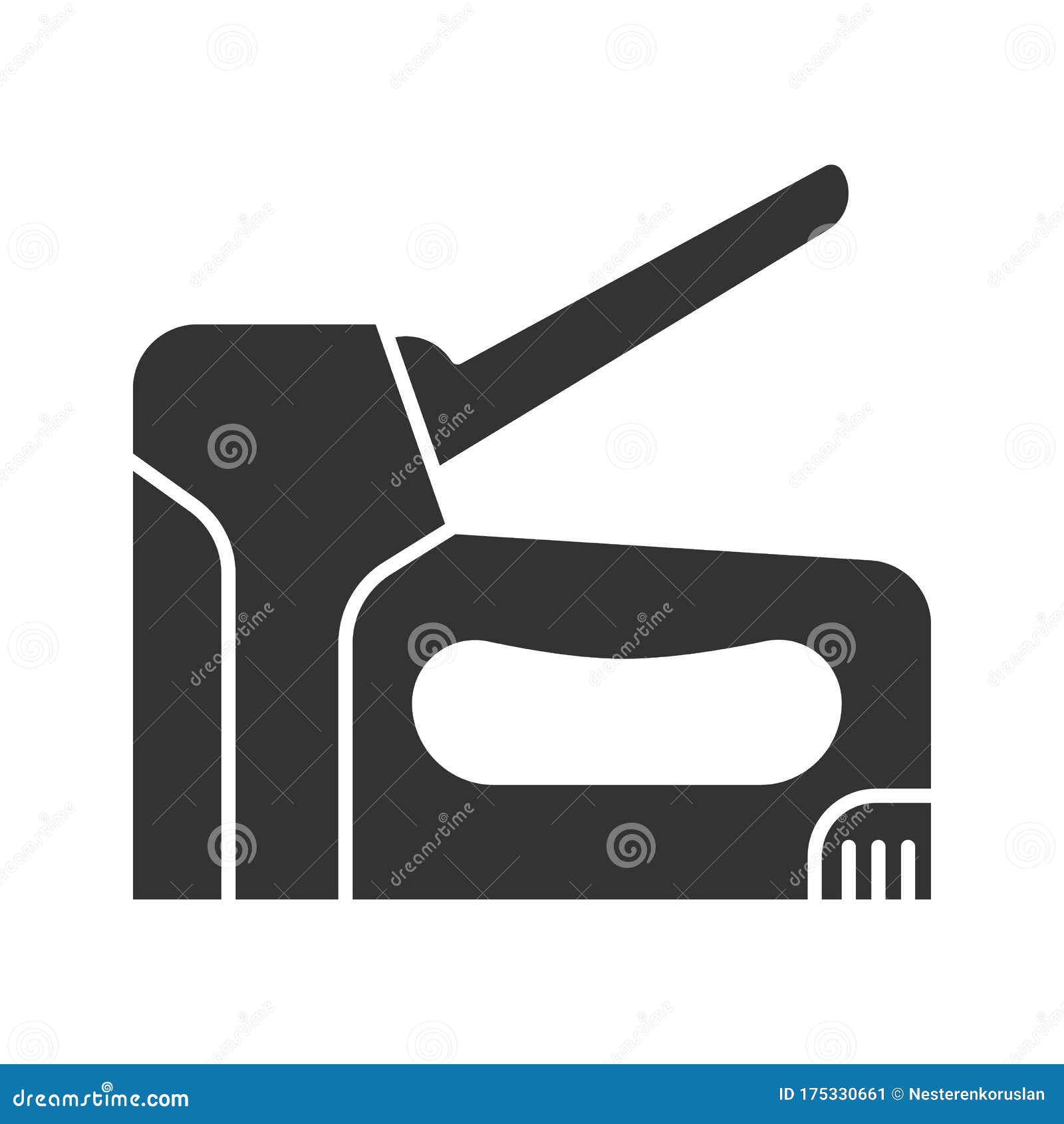 Construction Stapler Glyph Icon Stock Vector - Illustration of ...