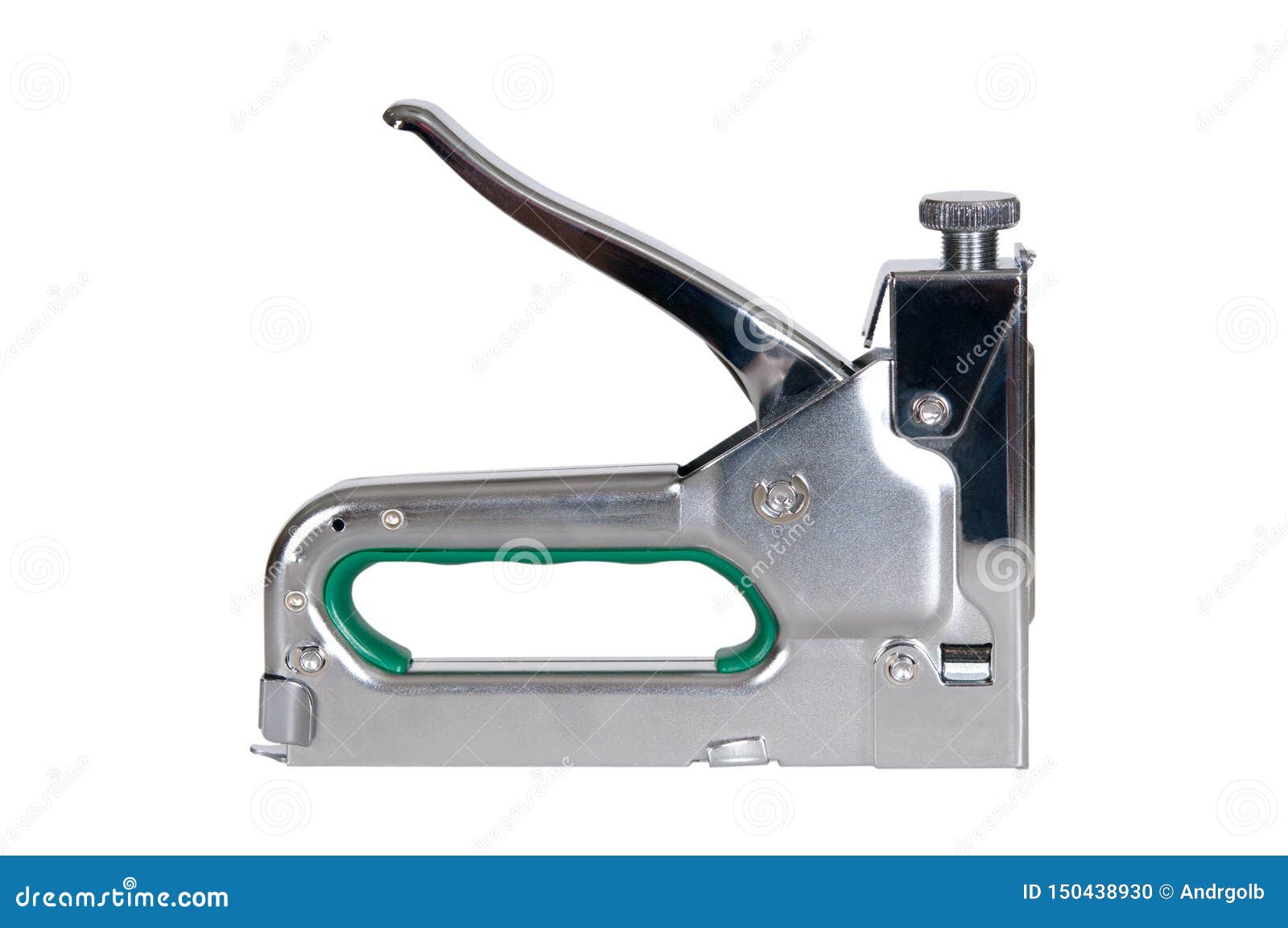 Furniture Chrome Stapler Pattern on White Background Isolation Stock ...