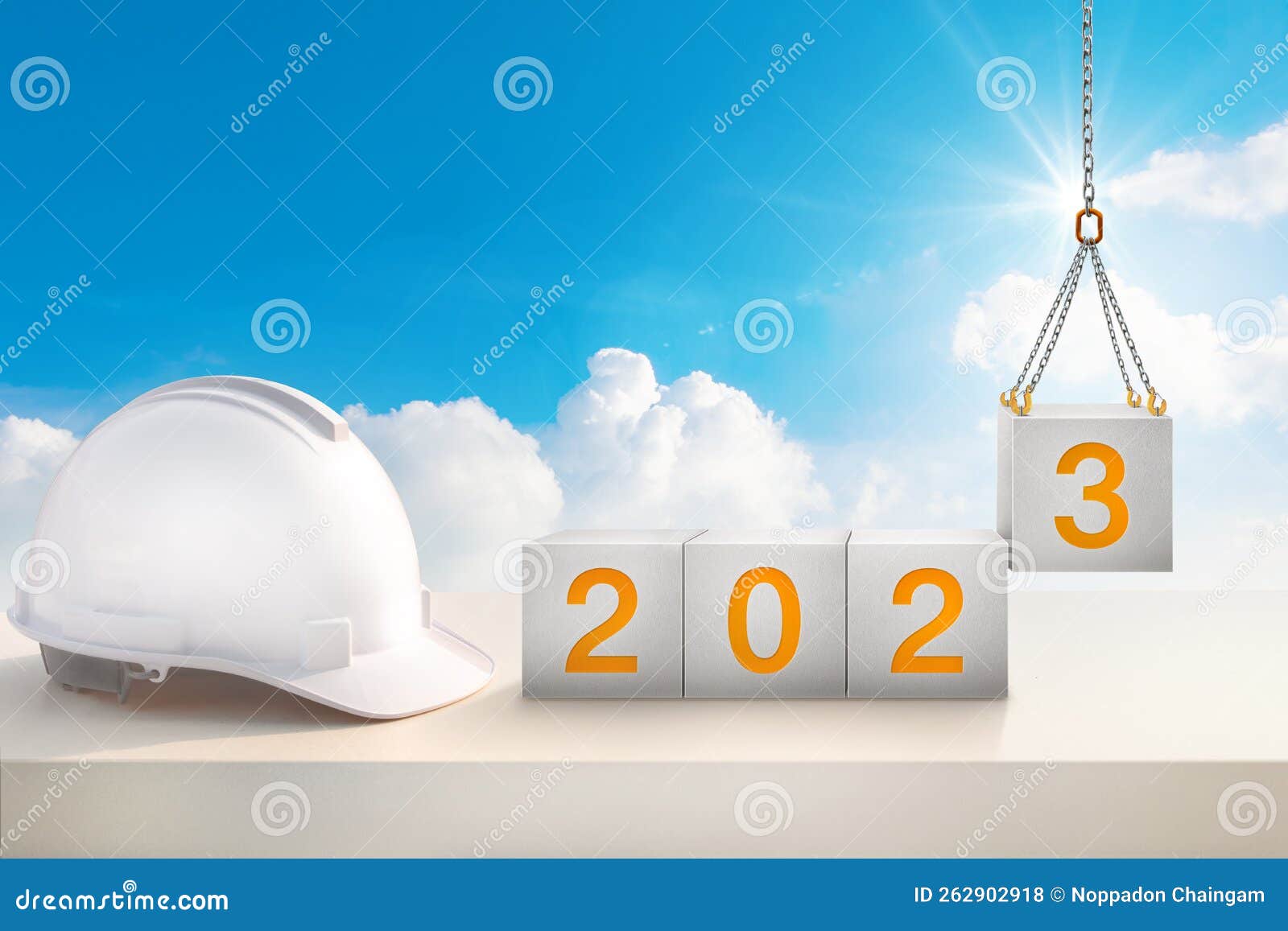 Construction Start Working in the New Year 2023 Stock Photo - Image of ...