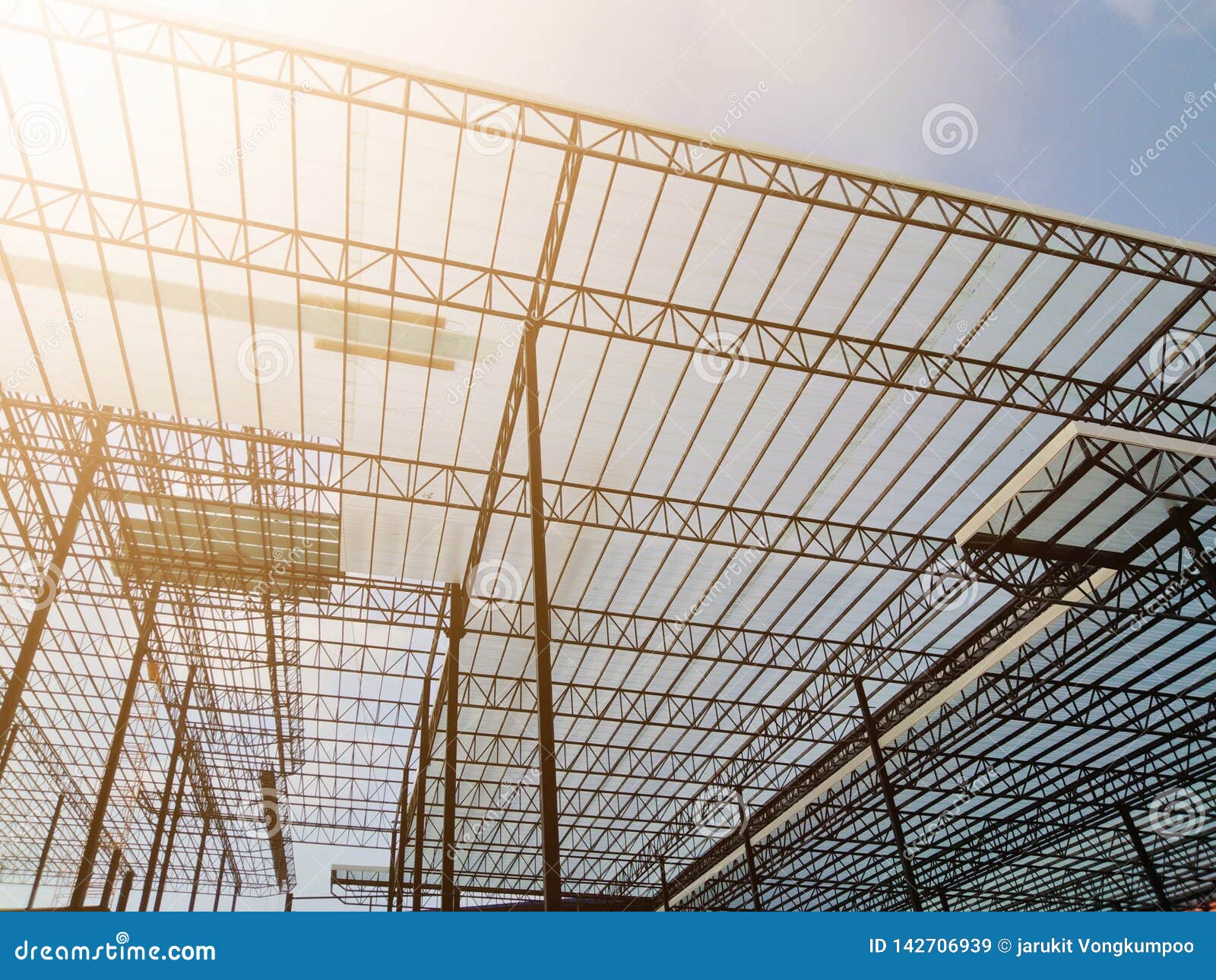 Construction, Steel Frame, Roof Structure, Construction Worker, Sky ...