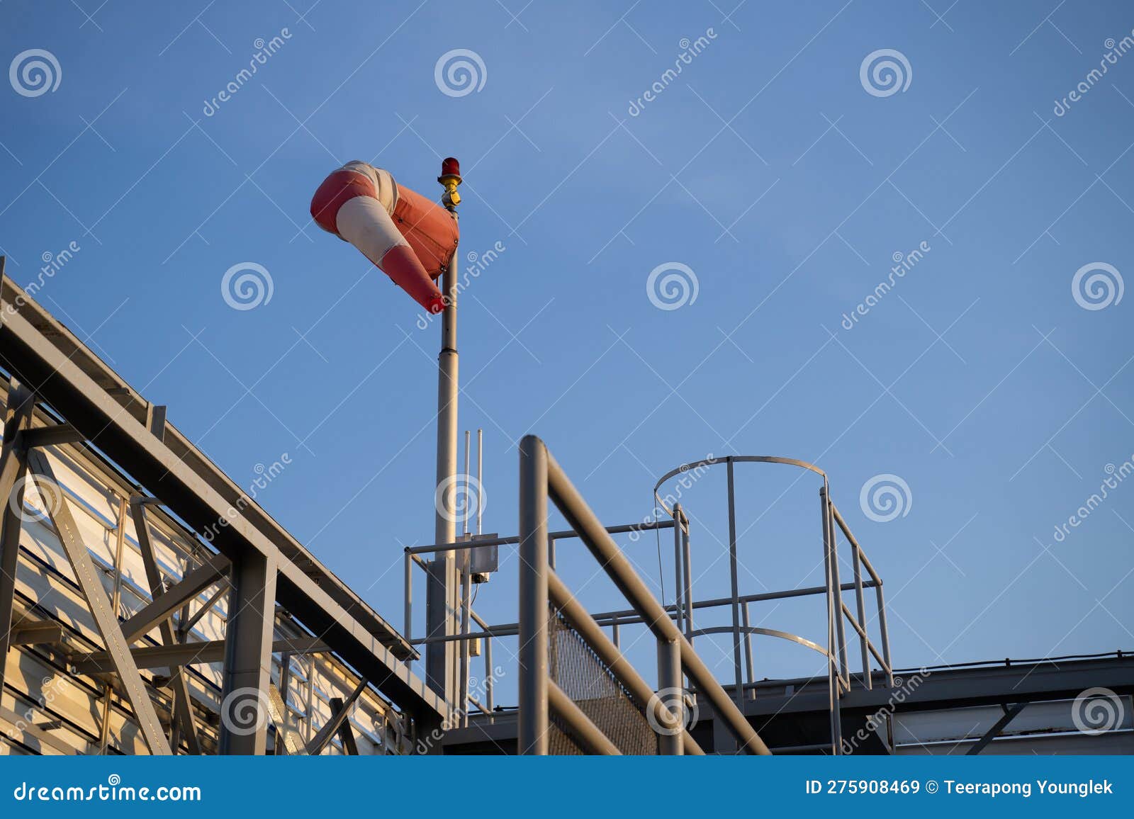 Construction Steel Frame with Siren Pole, Sky Background Stock Image ...