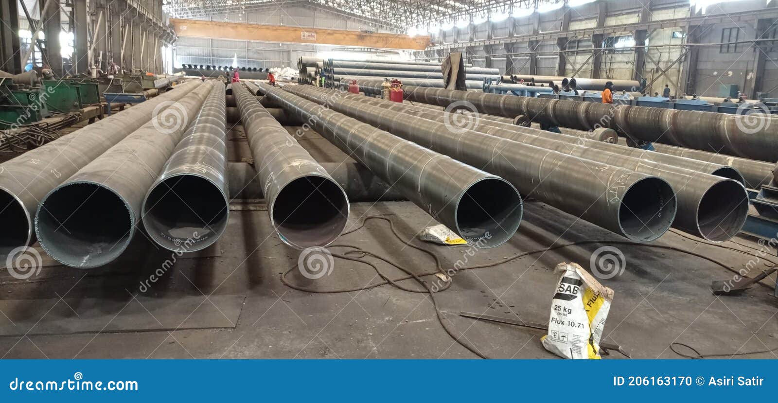 Construction of Steel Pipeline Construction Stock Photo - Image of ...