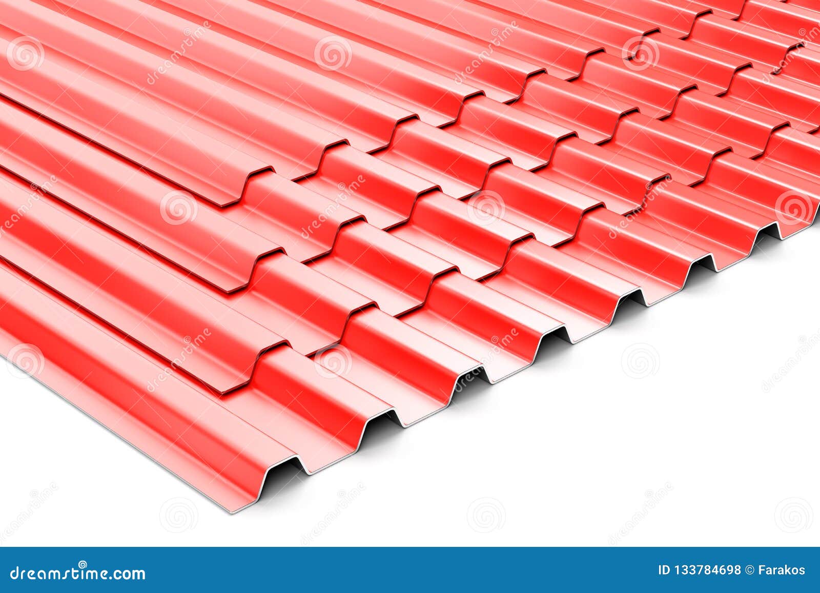 Construction Steel Profile Panel Sheets on White Background Stock ...