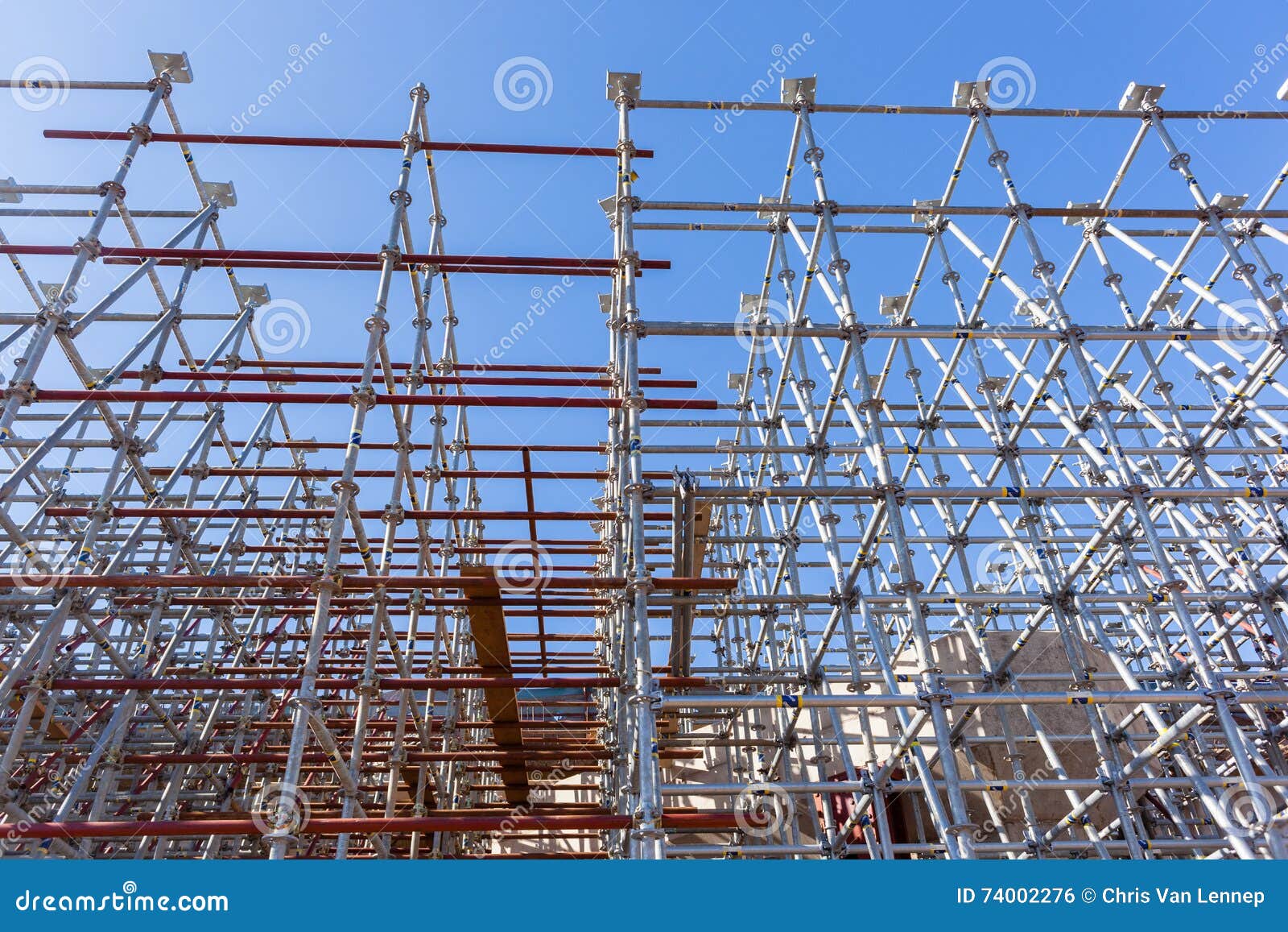 Construction Steel Scaffolding Stock Photo - Image of building, tools ...
