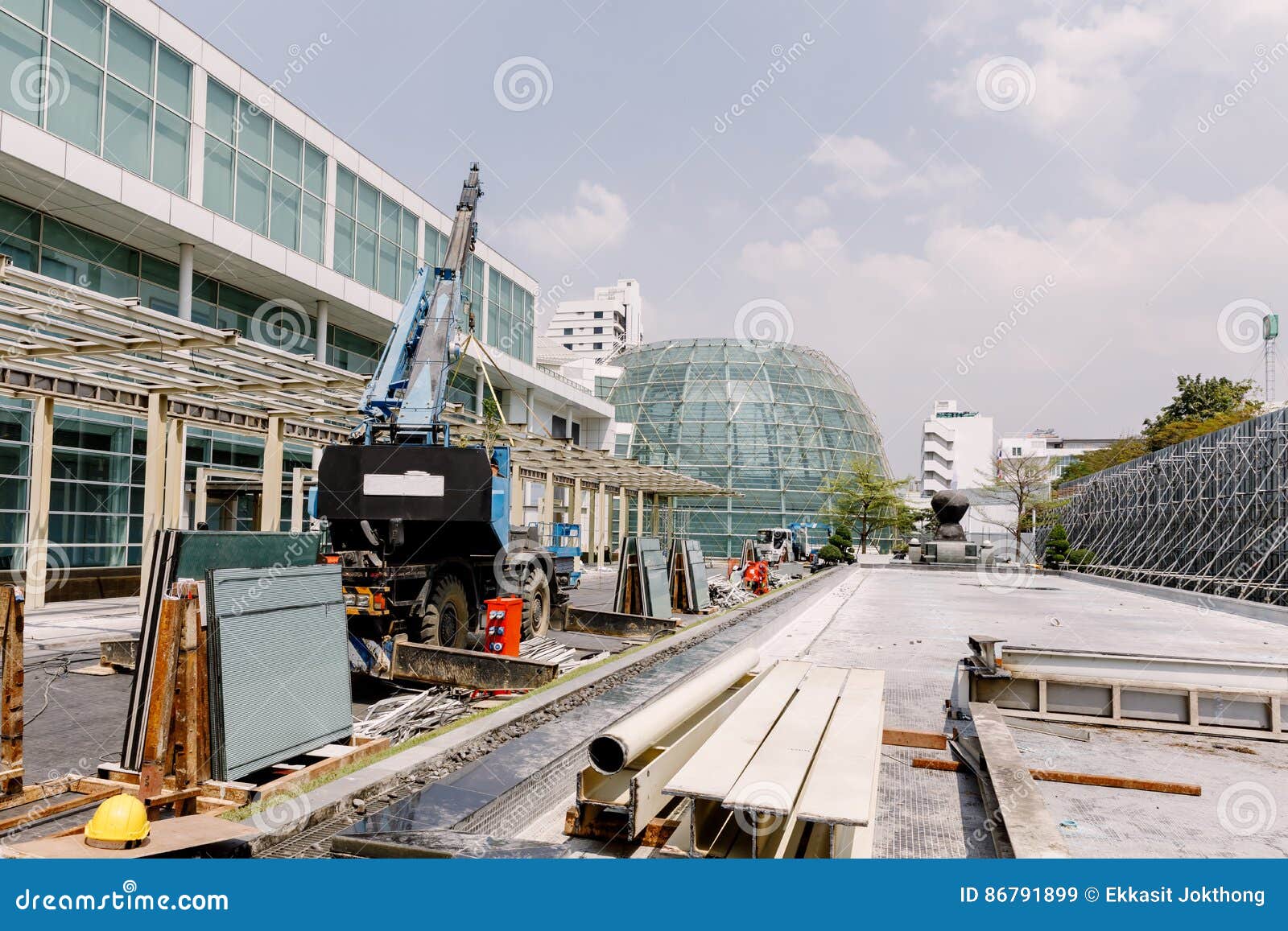 Construction Steel Stack on the Floor in Construction Zone Editorial ...