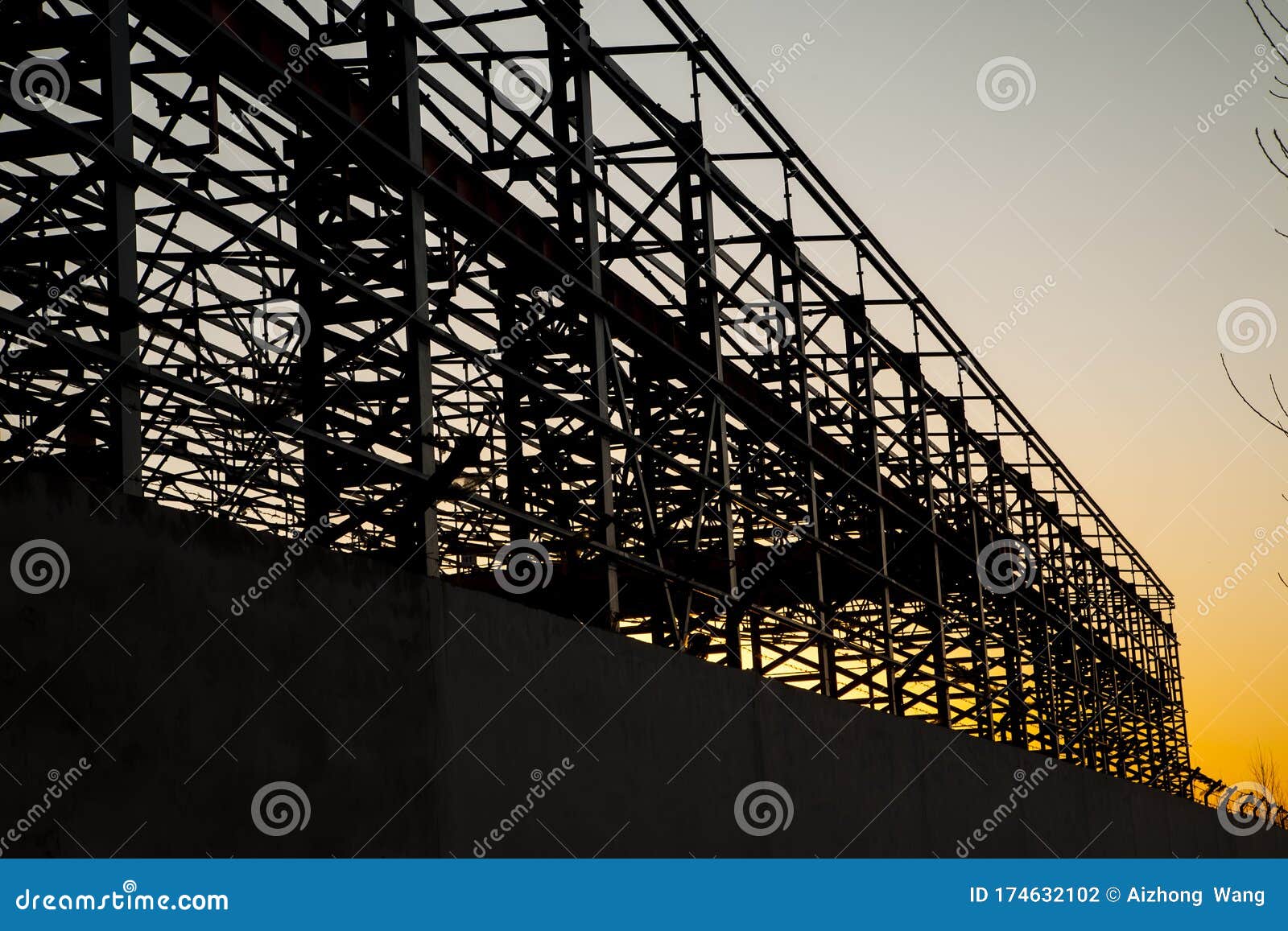 Construction of Steel Structure Stock Photo - Image of construction ...
