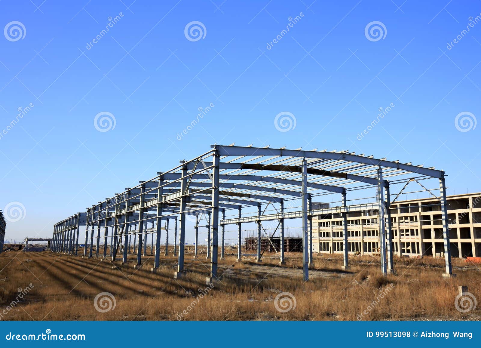 Construction of Steel Structure Stock Photo - Image of built, scene ...
