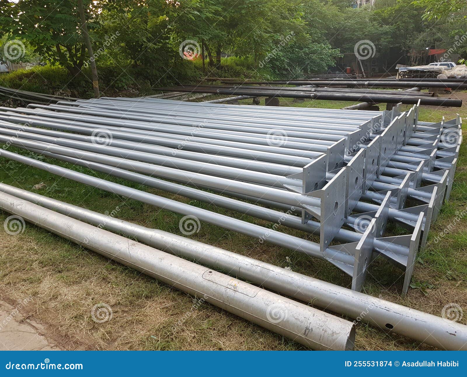 Construction Stell Pipeline Stock Photo - Image of furniture, iron ...