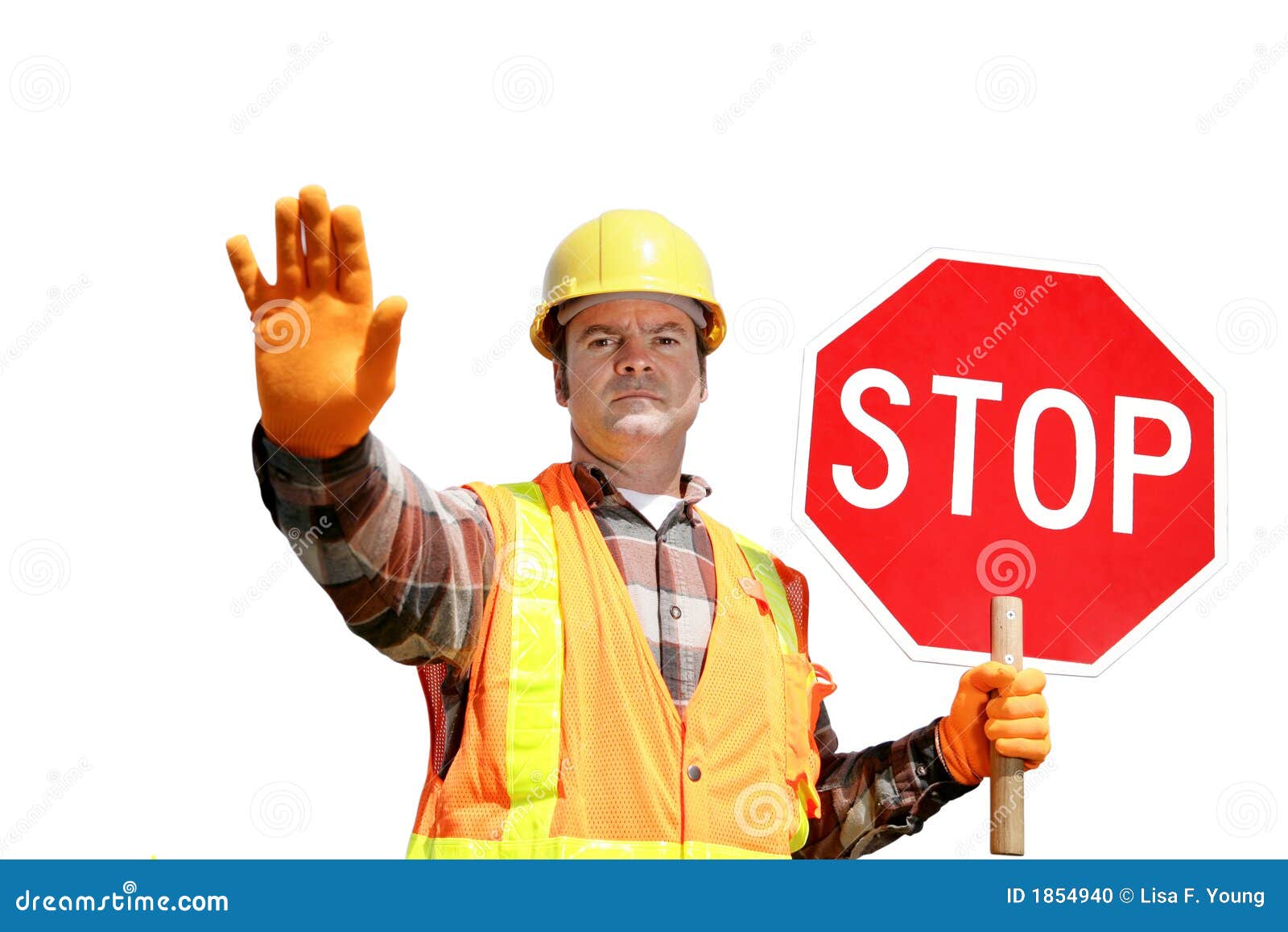 Construction Stop Isolated stock photo. Image of operating - 1854940