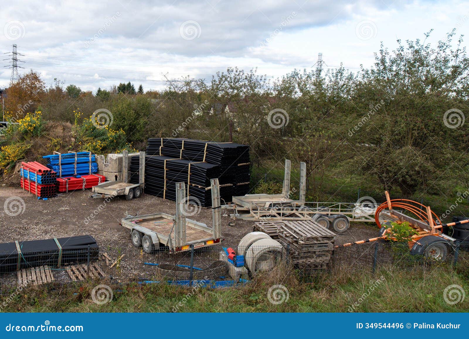 Outdoor Storage Area for Construction Materials Stock Photo - Image of ...