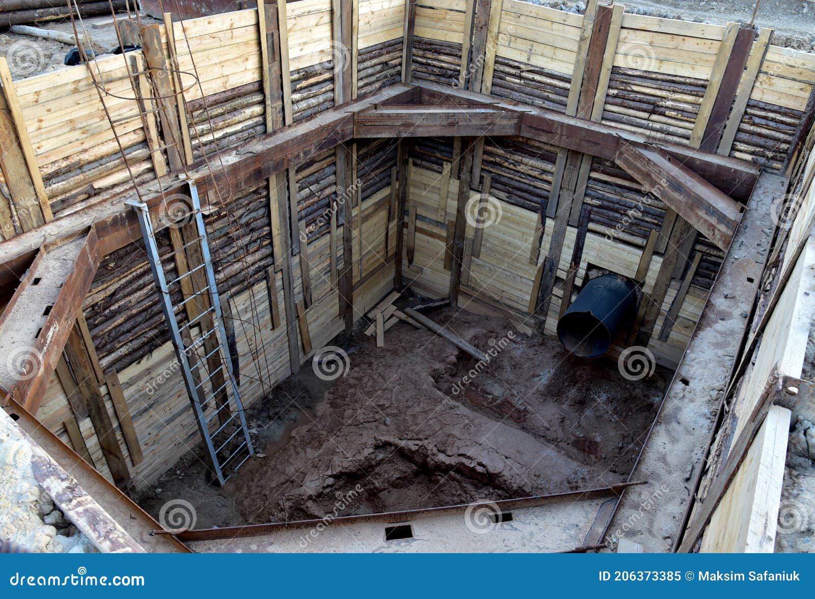 Construction of a Storm Sewer Collector. Underground Urban Sewage ...