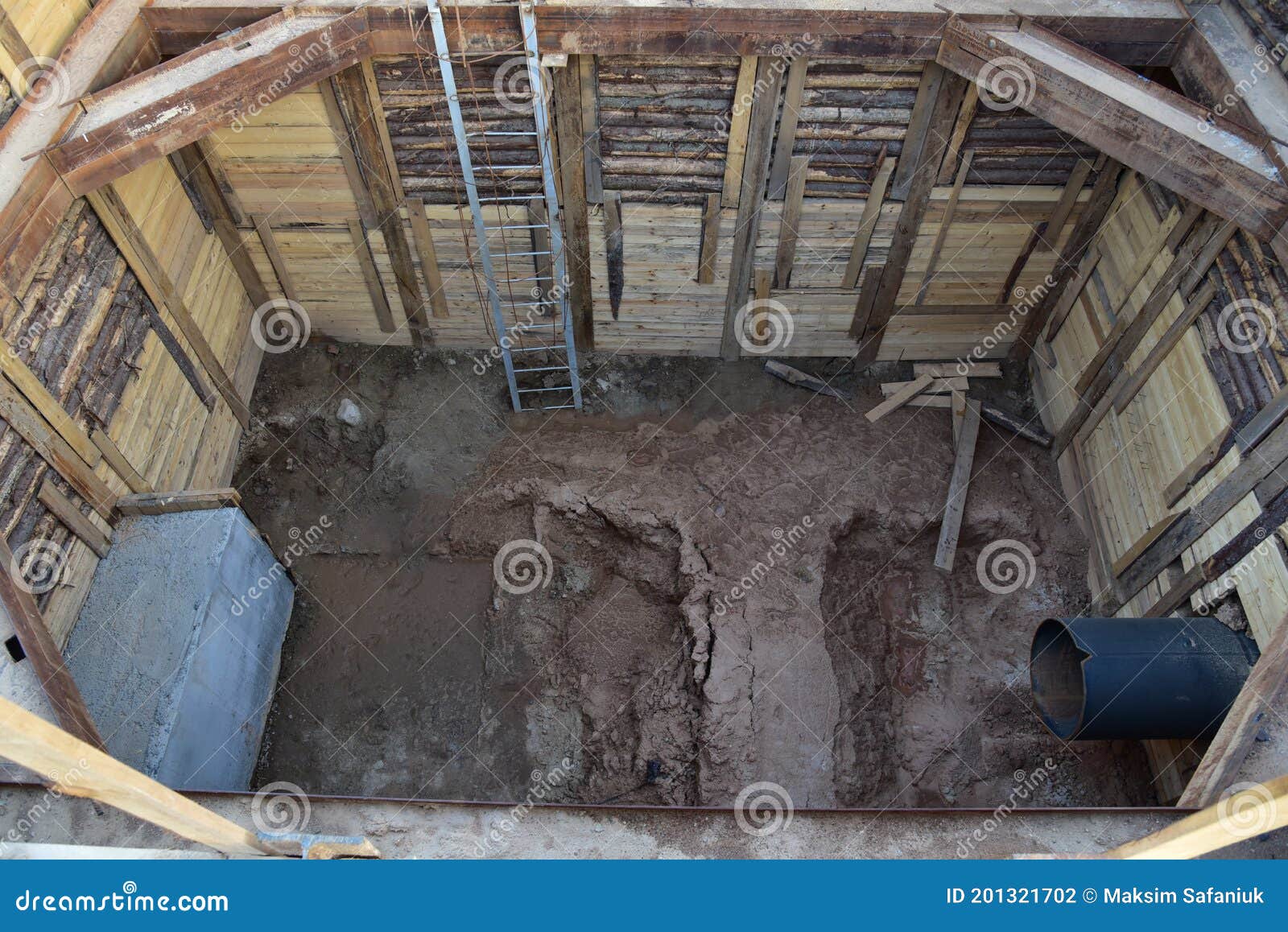 Construction of a Storm Sewer Collector. Underground Urban Sewage ...