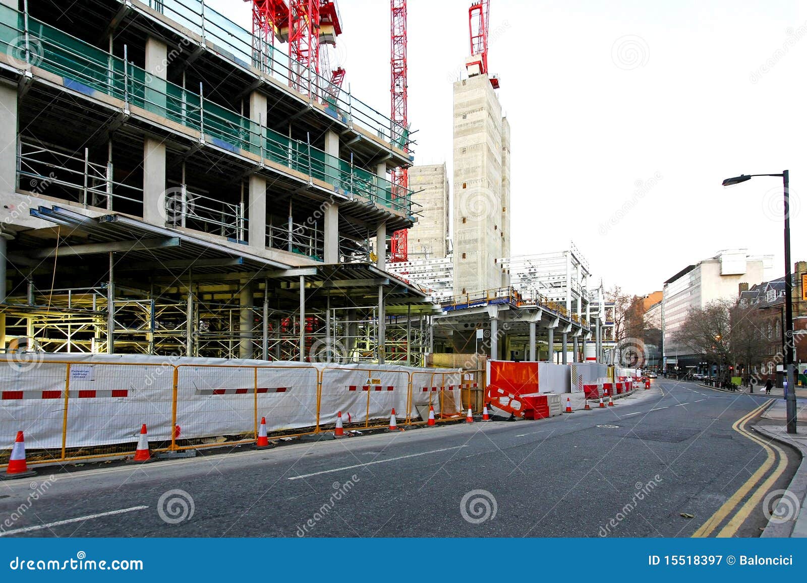 Construction street stock image. Image of skyscraper - 15518397