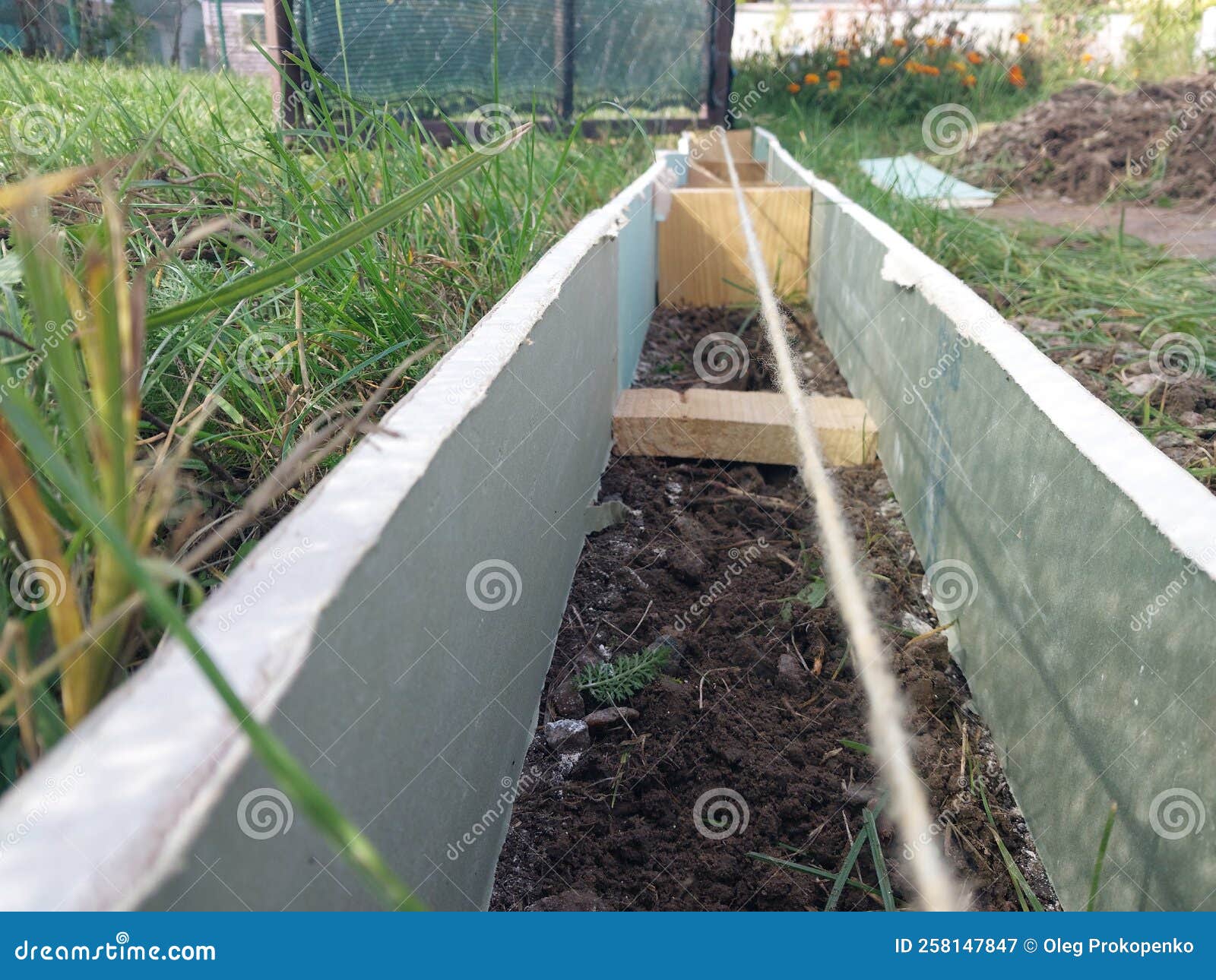 Construction of a Strip Foundation for a Fence Stock Image - Image of ...