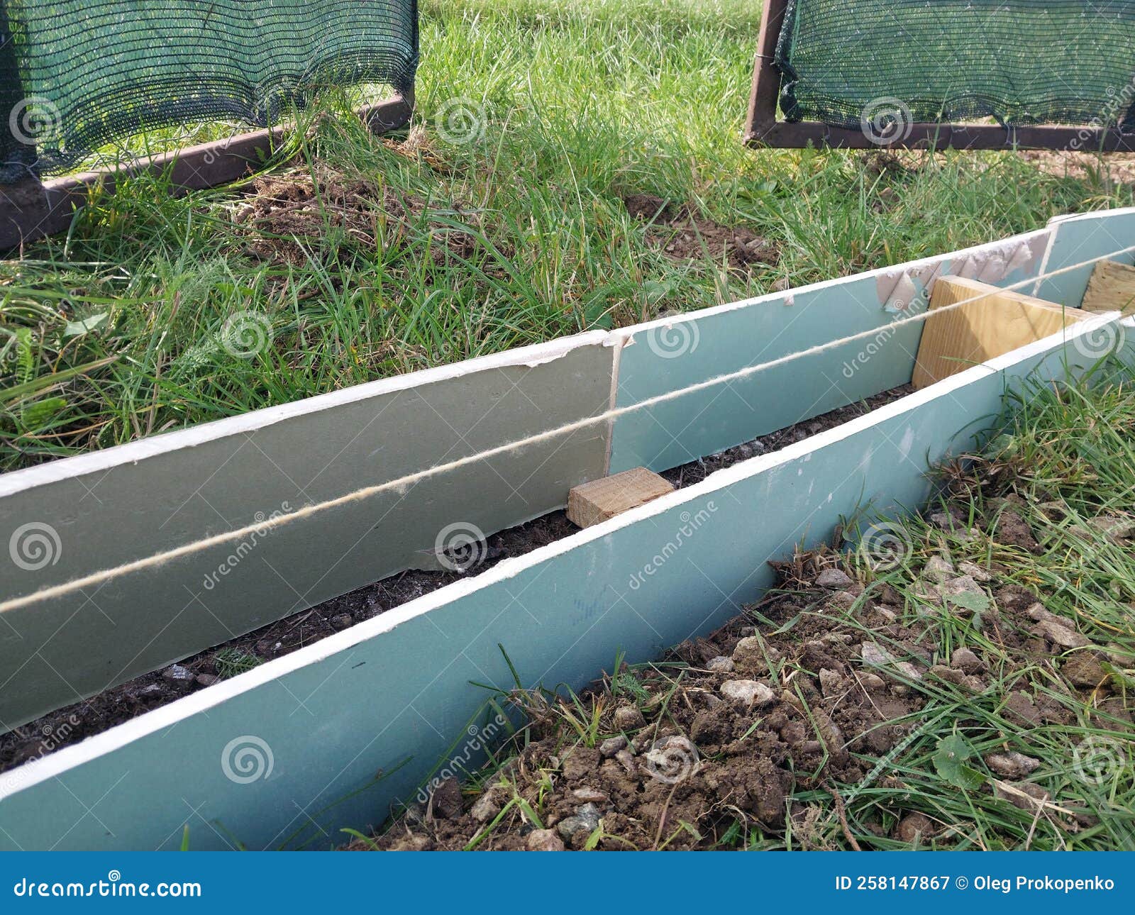 Construction of a Strip Foundation for a Fence Stock Image - Image of ...