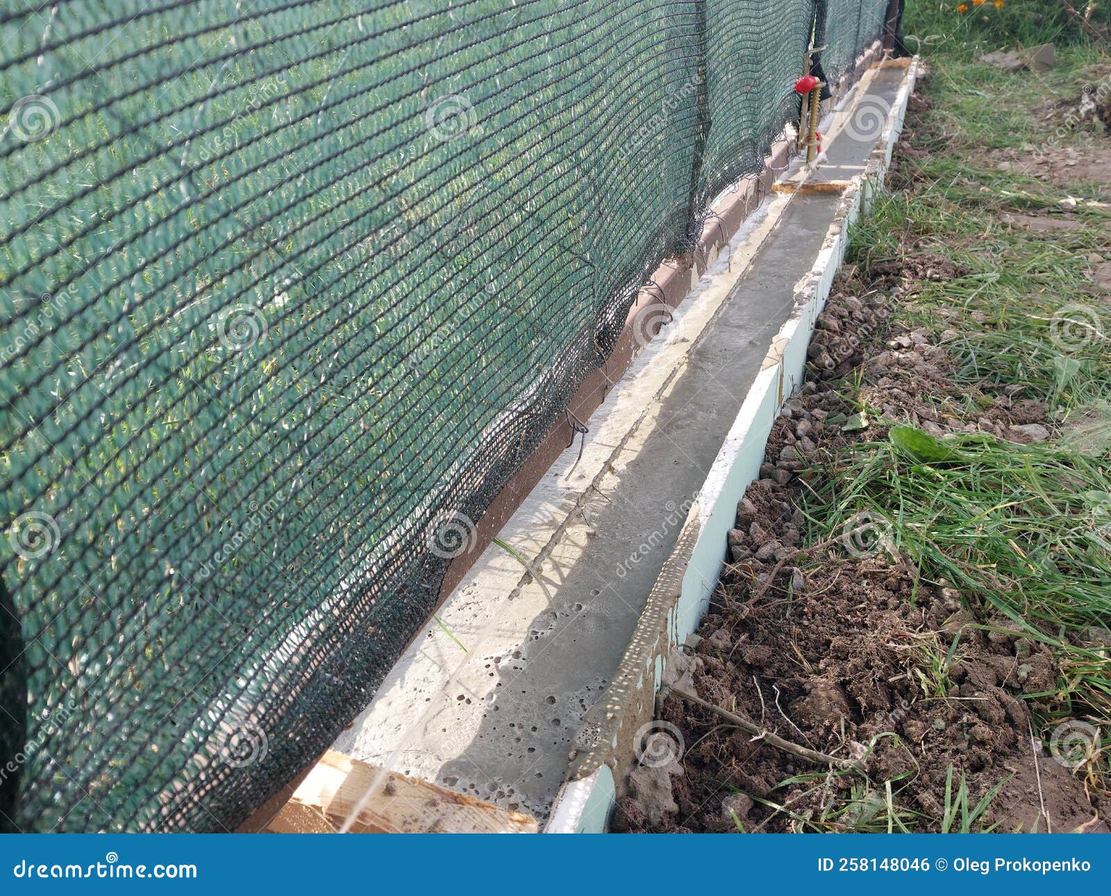 Construction of a Strip Foundation for a Fence Stock Photo - Image of ...