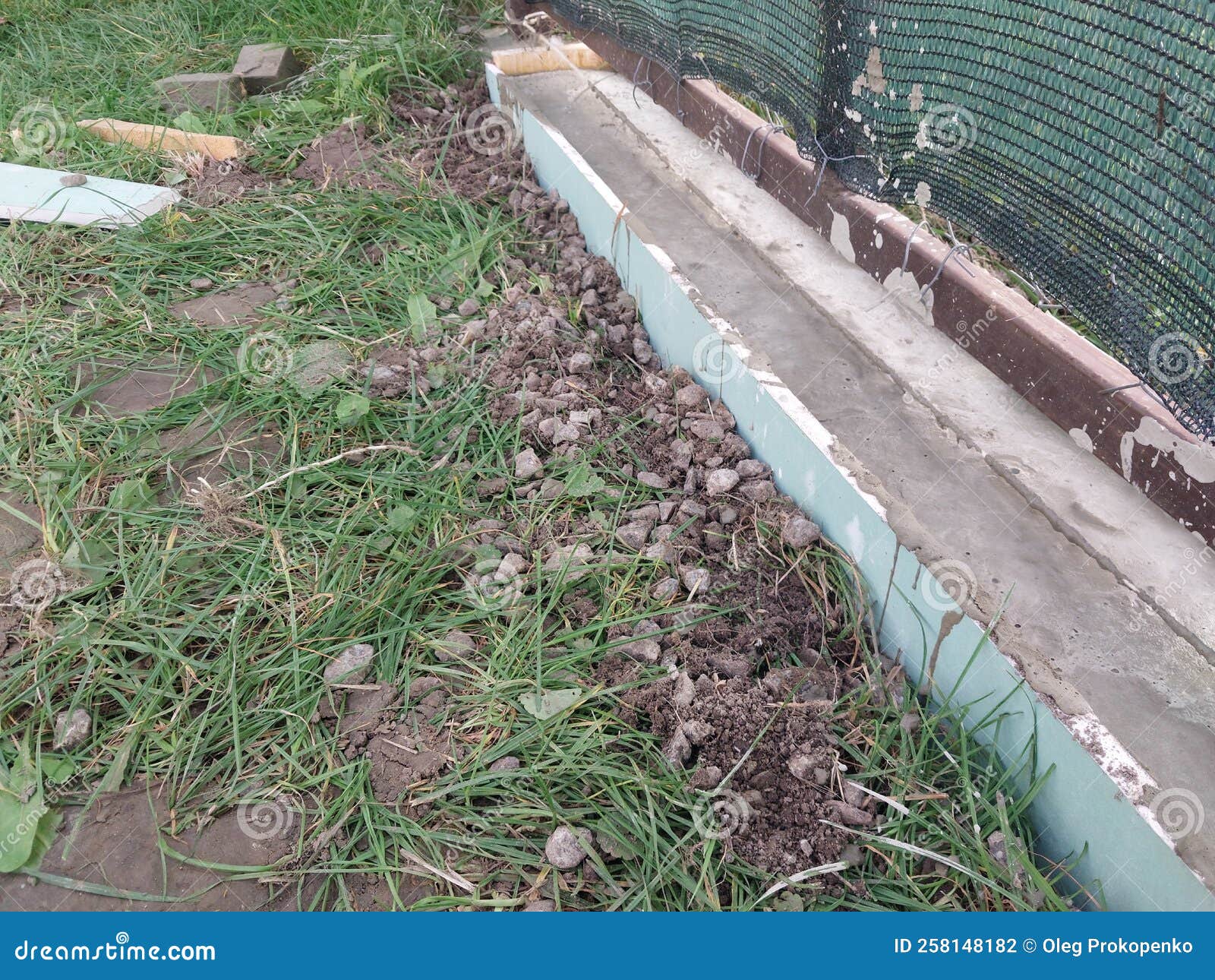 Construction of a Strip Foundation for a Fence Stock Photo - Image of ...