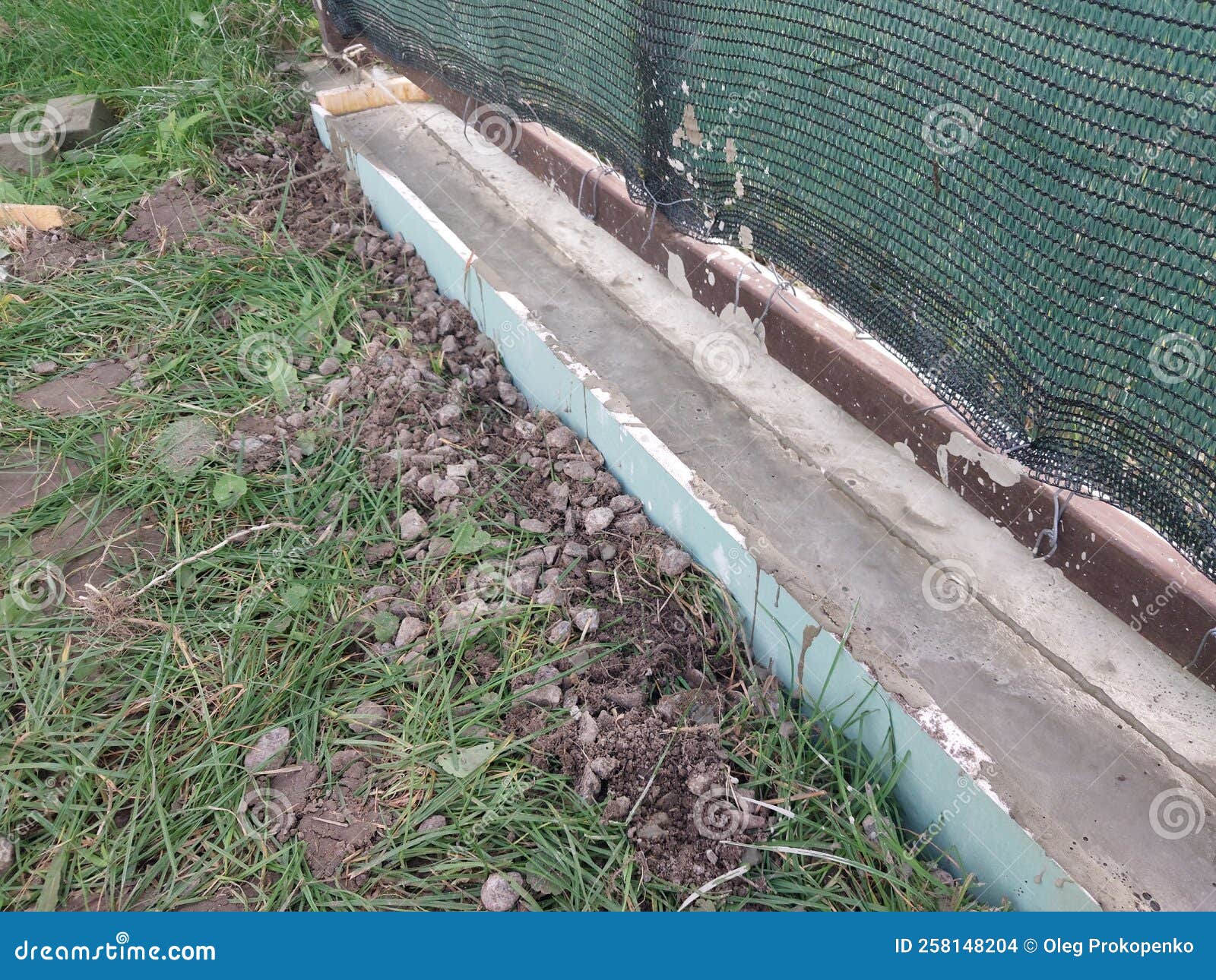 Construction of a Strip Foundation for a Fence Stock Photo - Image of ...