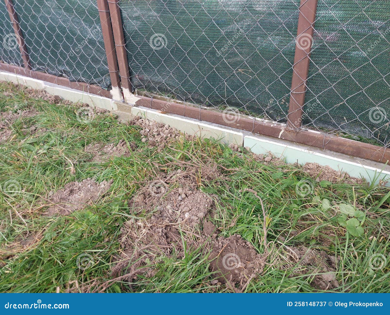 Construction of a Strip Foundation for a Fence Stock Image - Image of ...