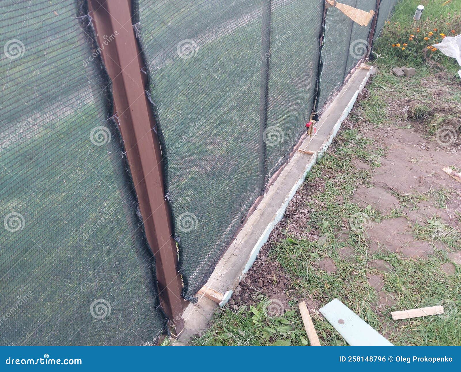 Construction of a Strip Foundation for a Fence Stock Photo - Image of ...