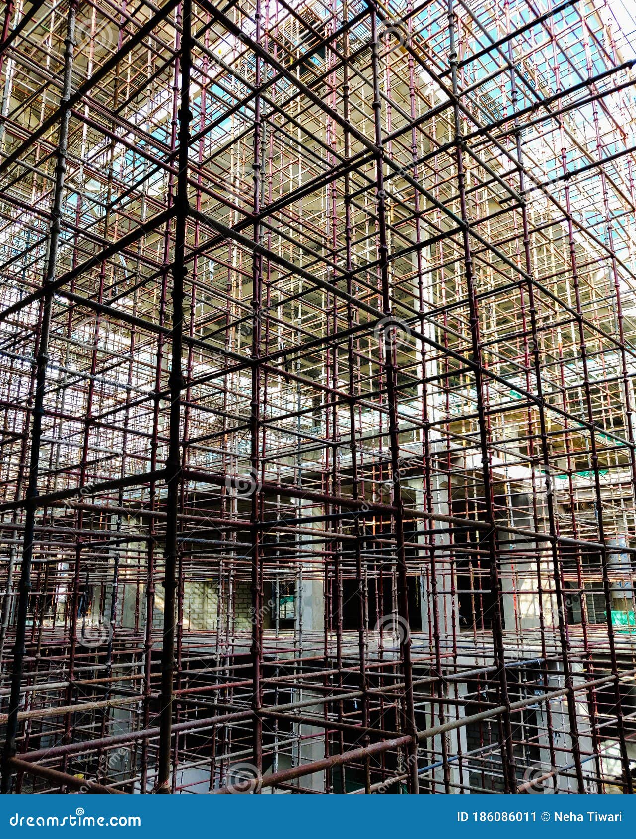 Construction Structure Iron Rods Architectural View Stock Image - Image ...