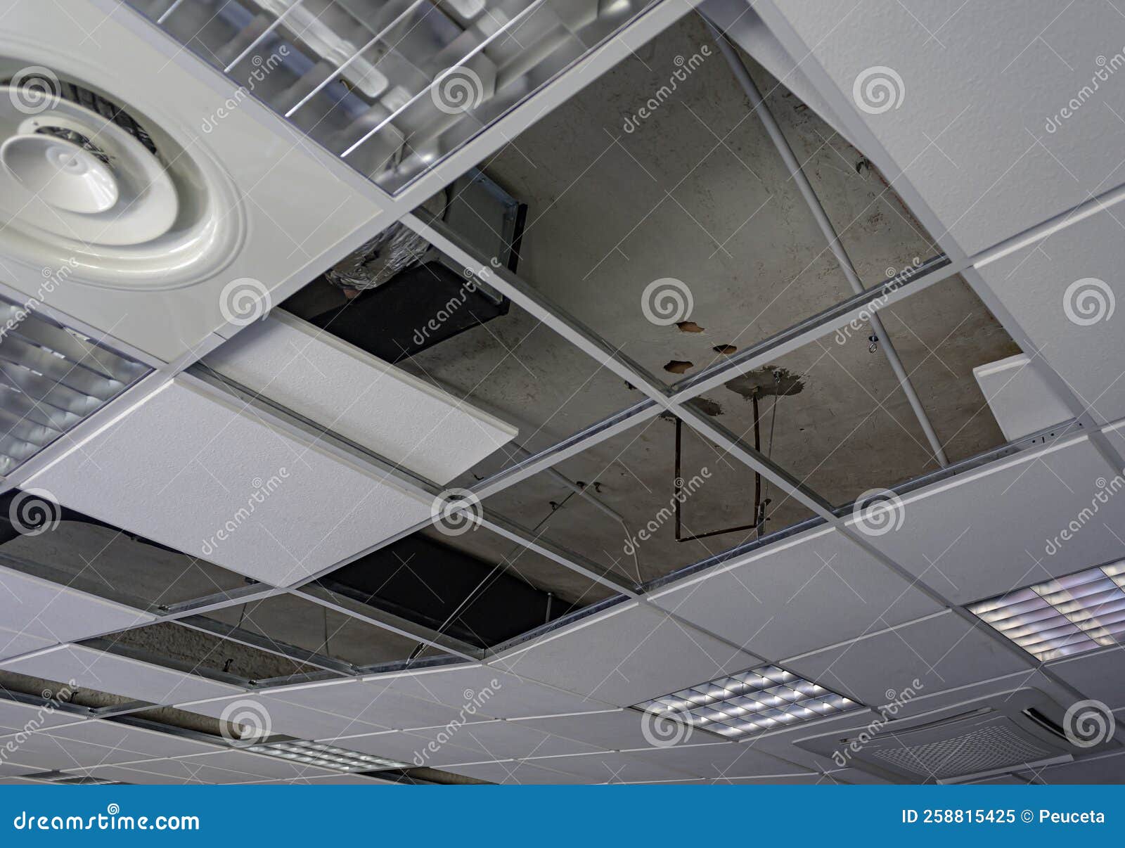 Detail Construction of the Structure of a Suspended Ceiling Stock Image ...