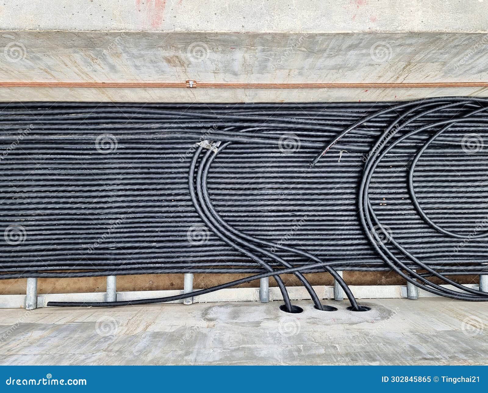 Cable Installation In Server Room. Installation Of Equipment In A ...