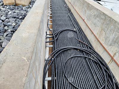 Control Cable Installation at the Switchyard Cable Trench in the ...