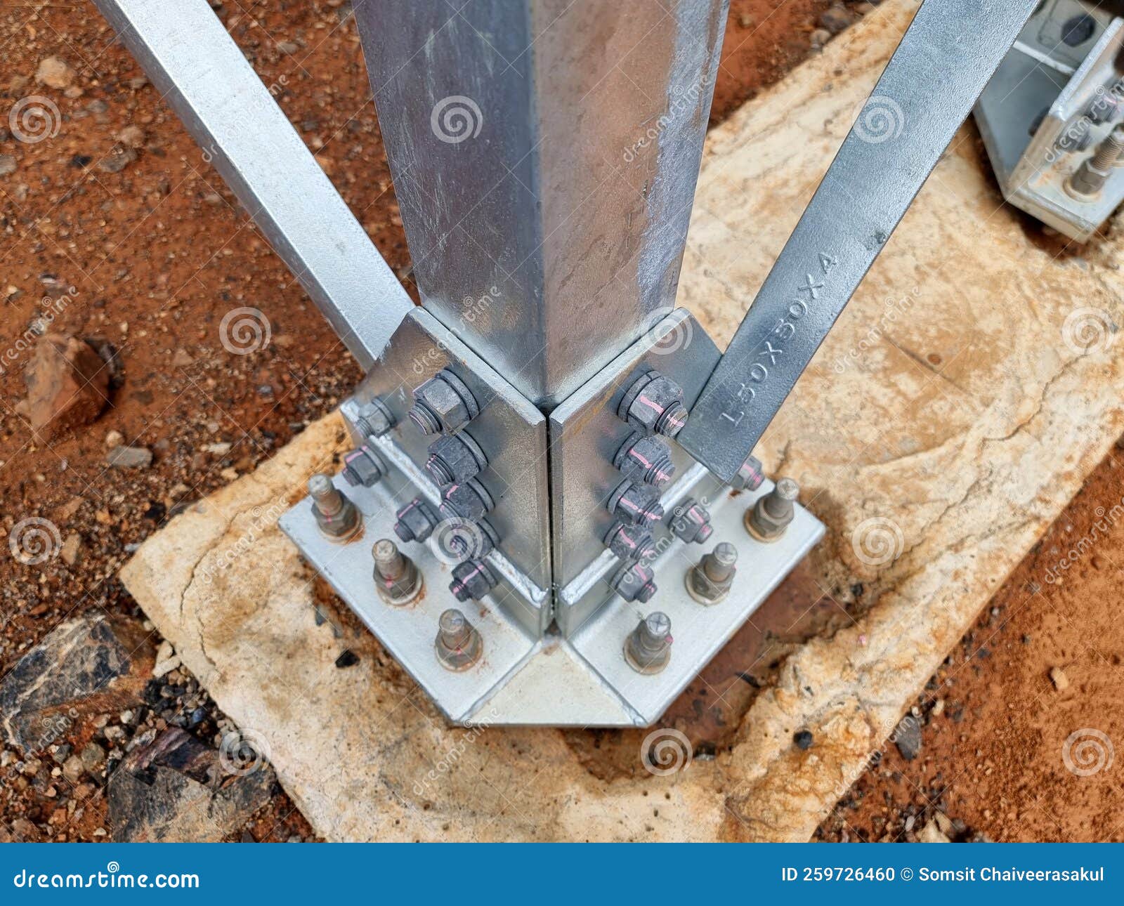The Foundation Footing of Steel Structure High Voltage Take-off Tower ...