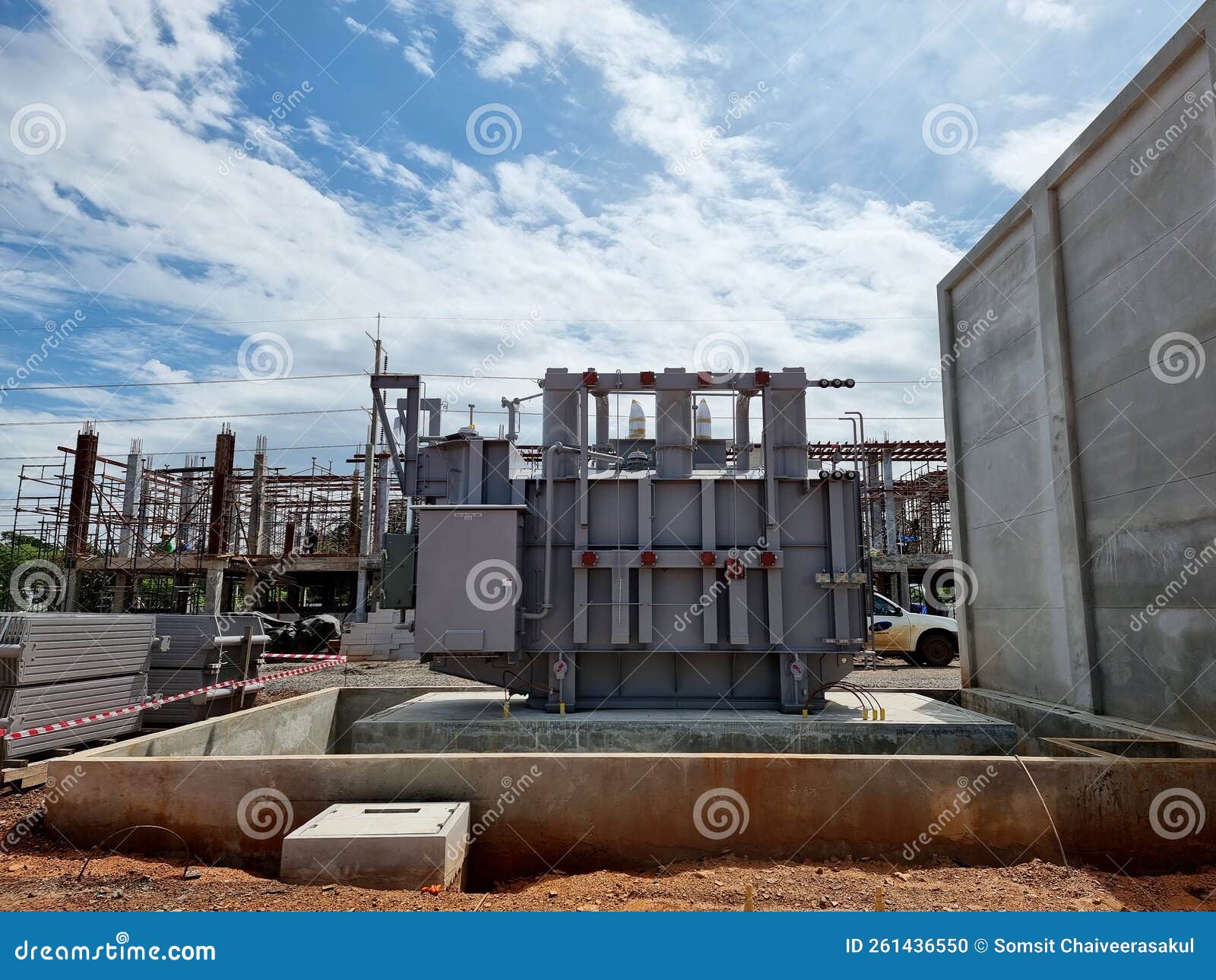 Main Tank Power Transformer Installation with Fire Barrier and Control ...