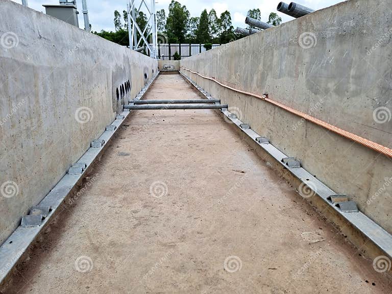 Switchyard Cable Trench Installation Stock Photo - Image of engineering ...