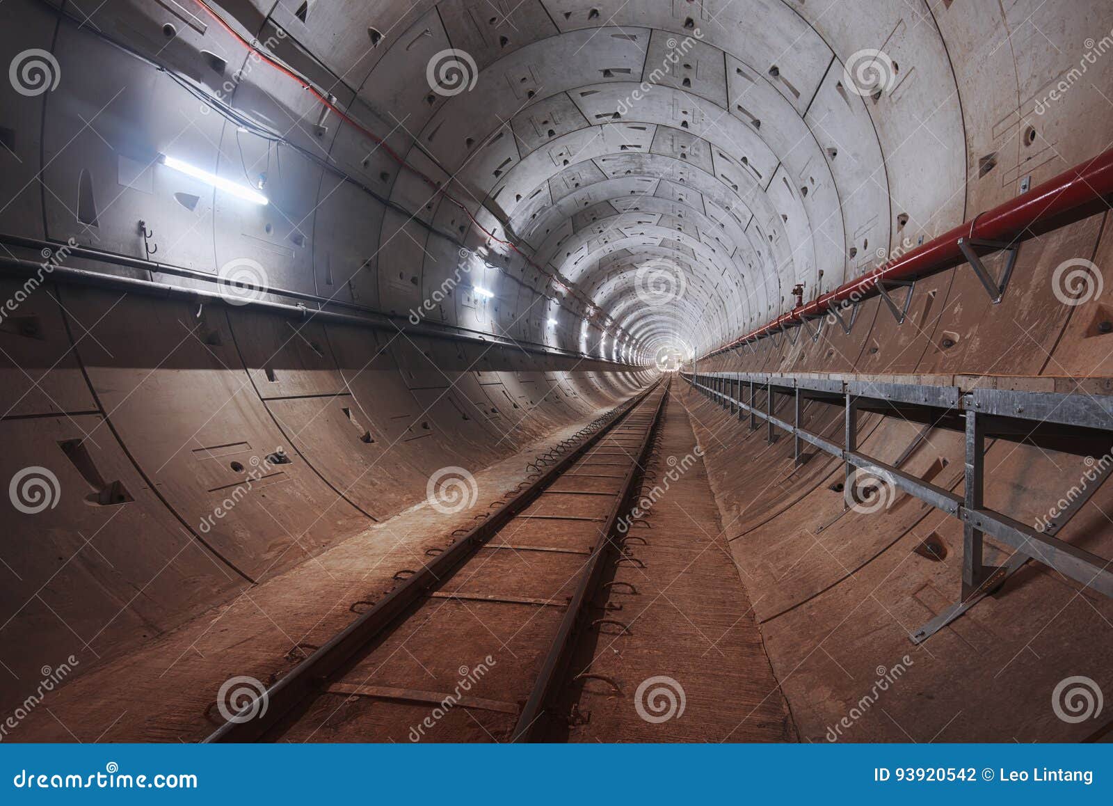 Construction of Subway Tunnel with White Light Stock Photo - Image of ...