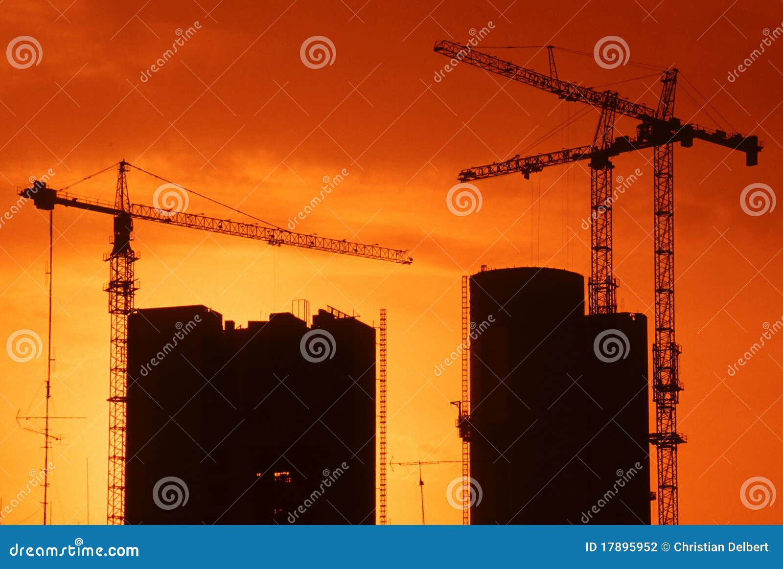 Construction at sunset stock photo. Image of architecture - 17895952