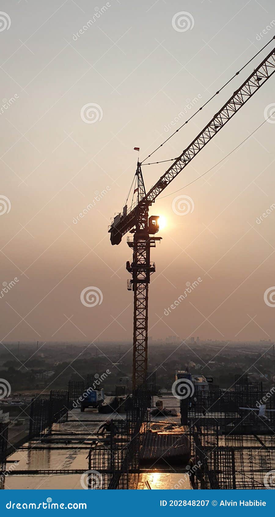 Construction at Sunset stock image. Image of construction - 202848207