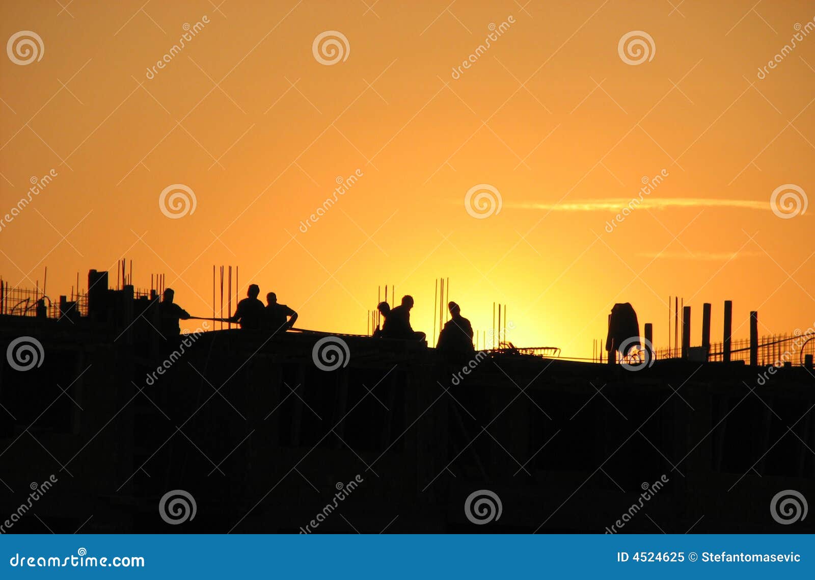 Construction sunset stock image. Image of workers, beautiful - 4524625