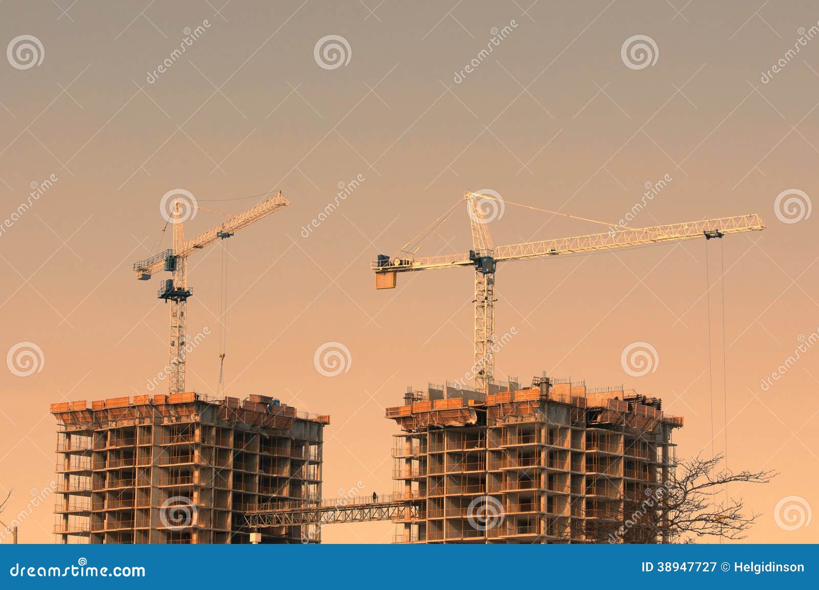 Construction on sunset stock image. Image of growth, construction ...