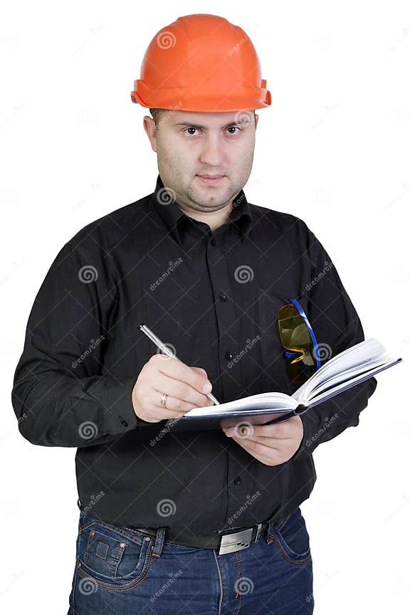 The Construction Superintendent with a Notebook Stock Photo - Image of ...