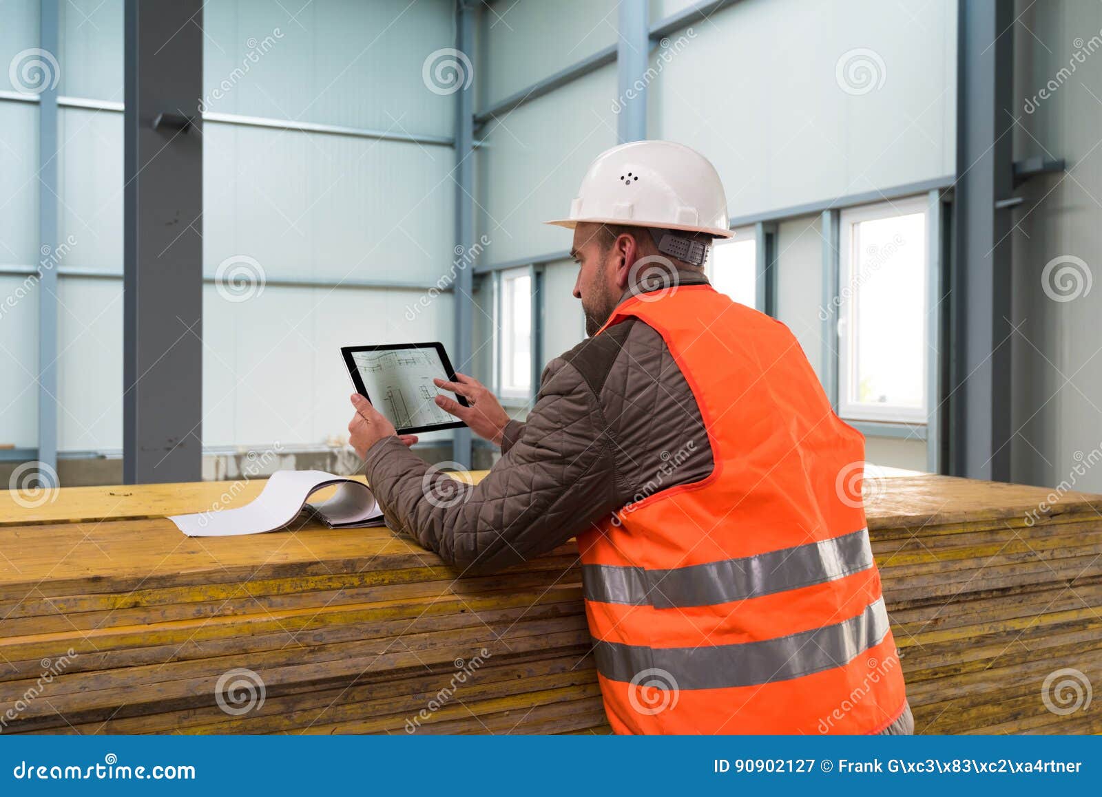 Construction Supervisor with Digital Tablet on Site Stock Image - Image ...