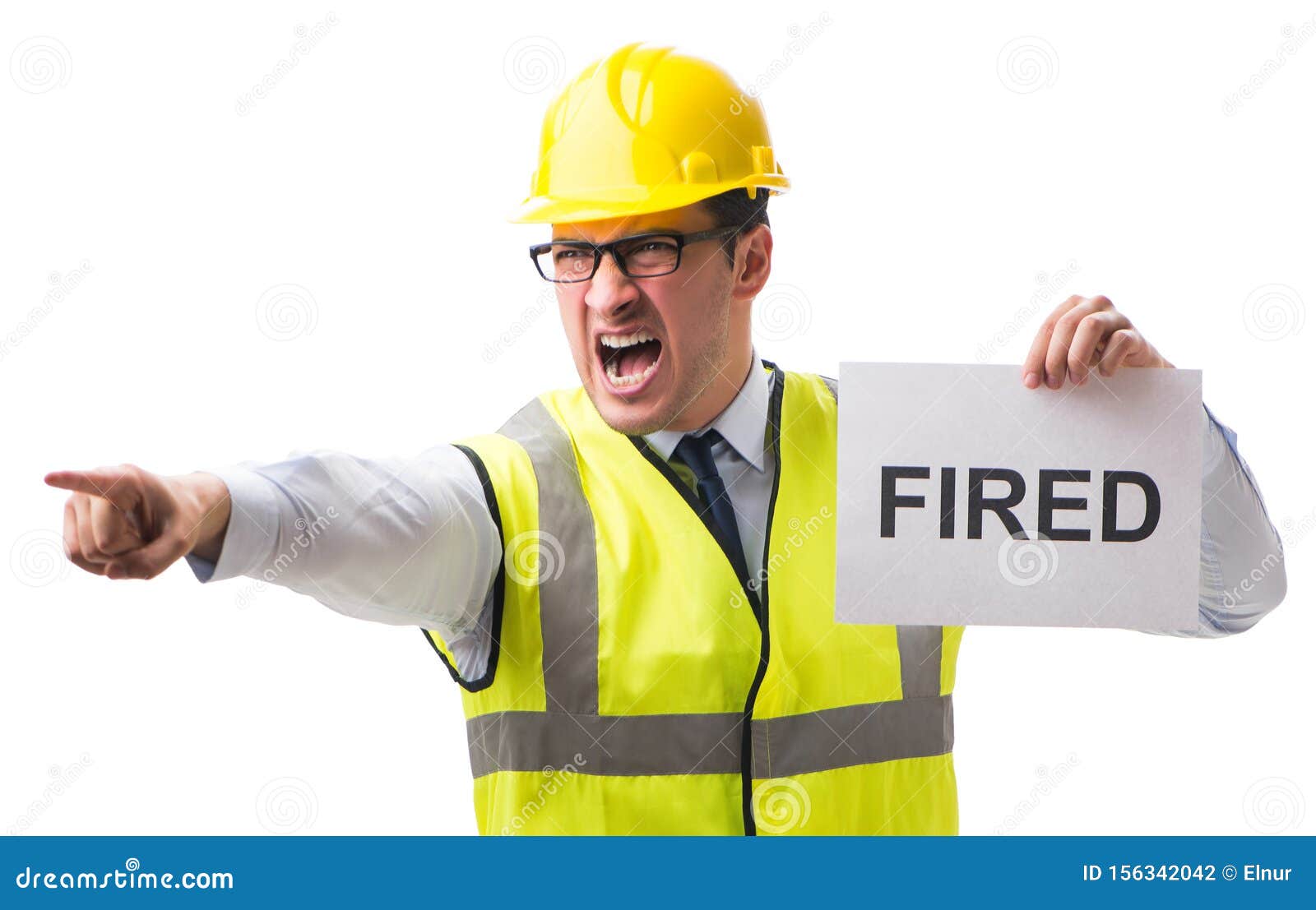 Construction Supervisor in Dismissal Concept Isolated on White B Stock ...