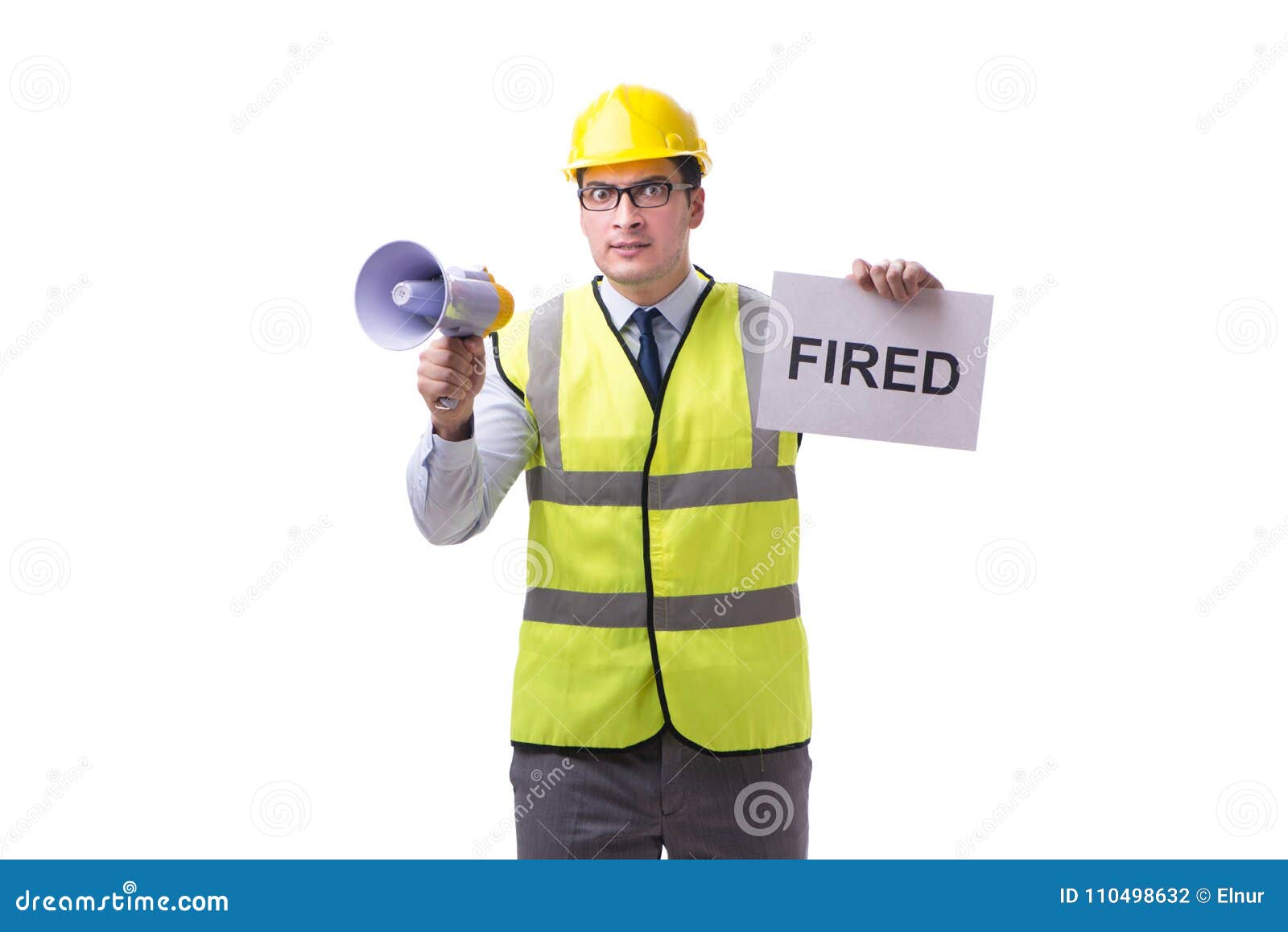 Construction Supervisor in Dismissal Concept Isolated on White B Stock ...