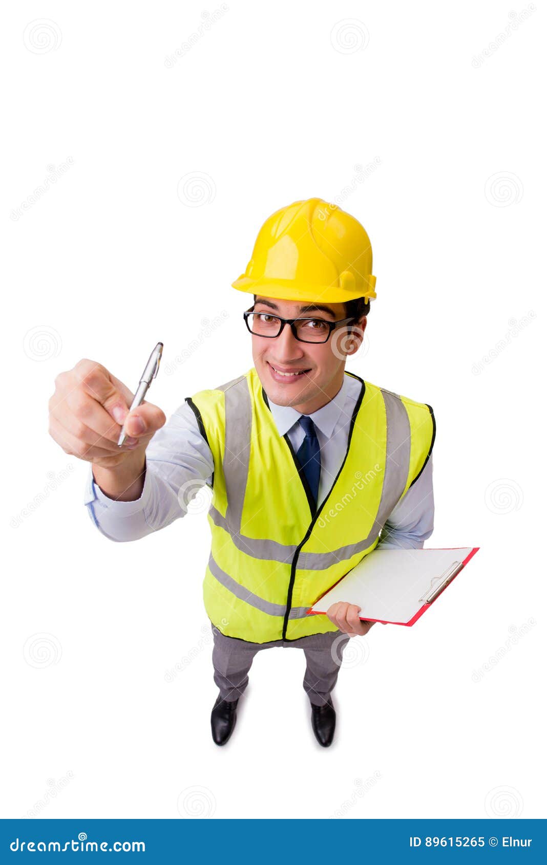 The Construction Supervisor Isolated on the White Background Stock ...