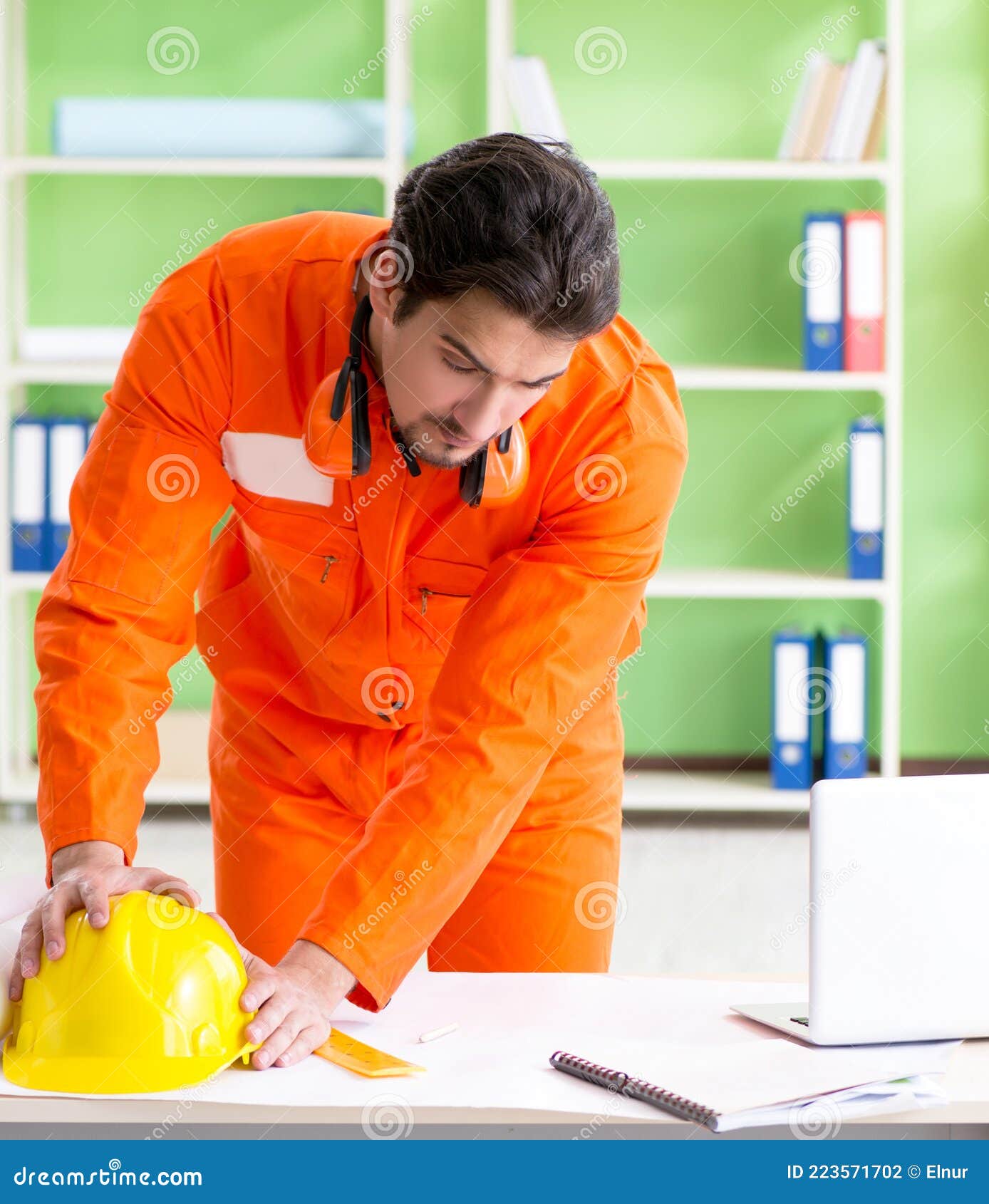 Construction Supervisor Planning New Project in Office Stock Photo ...