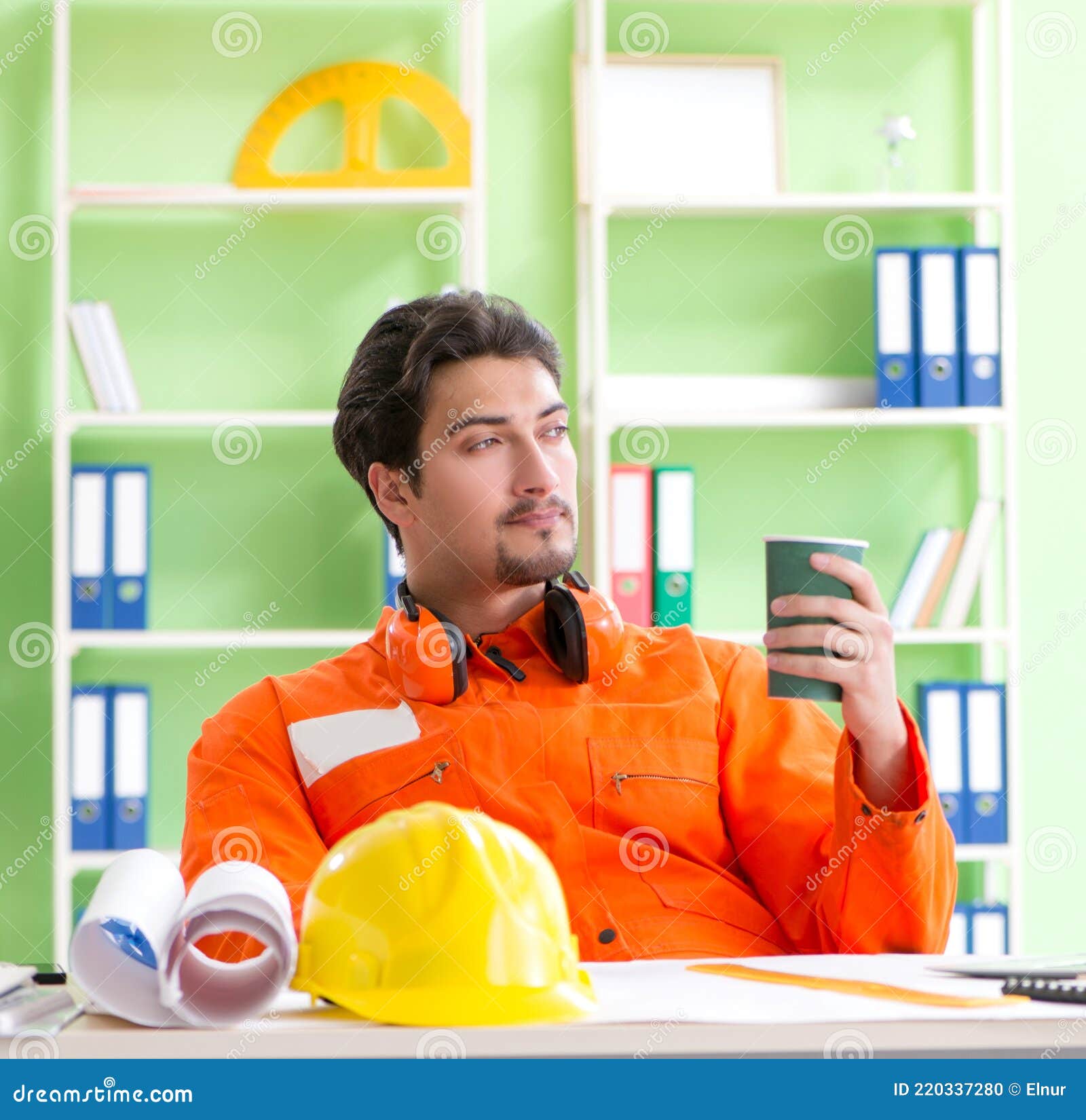 Construction Supervisor Planning New Project in Office Stock Photo ...
