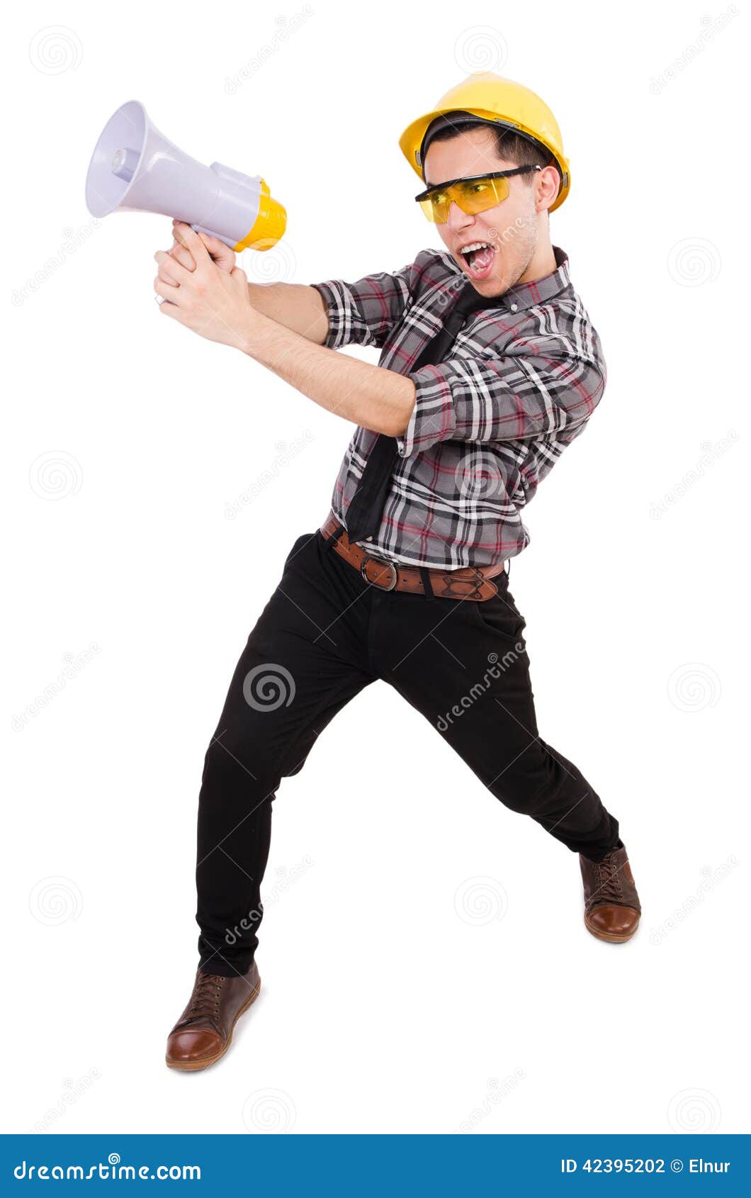 Construction Supervisor Shouting Stock Photo - Image of employee ...